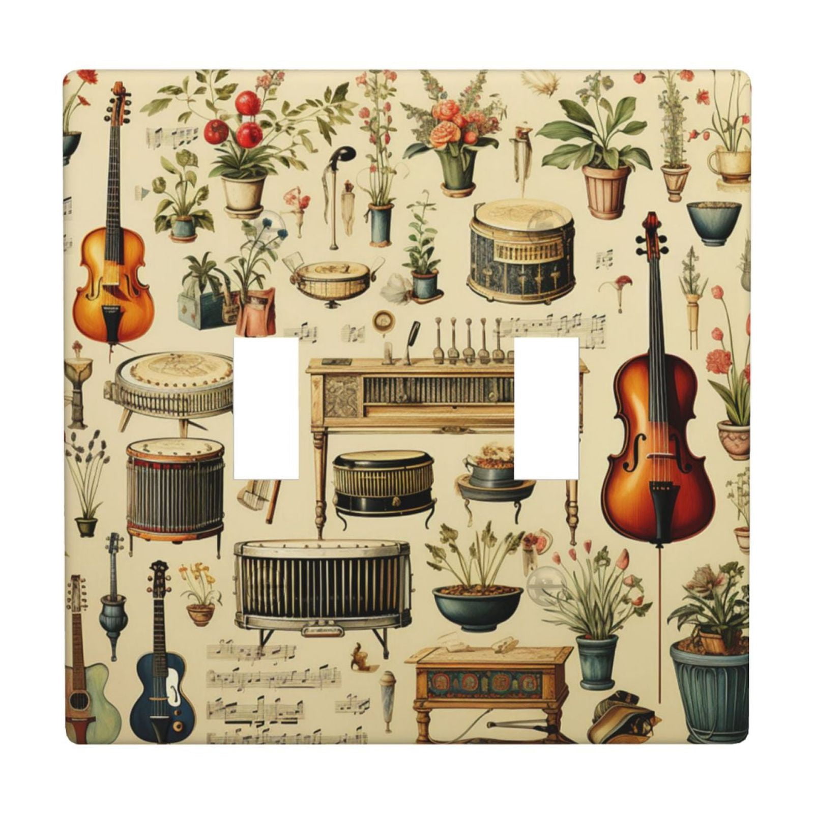 2 Gang Double Toggle Wall Plate Light Switch Cover Wallplate - Musical ...