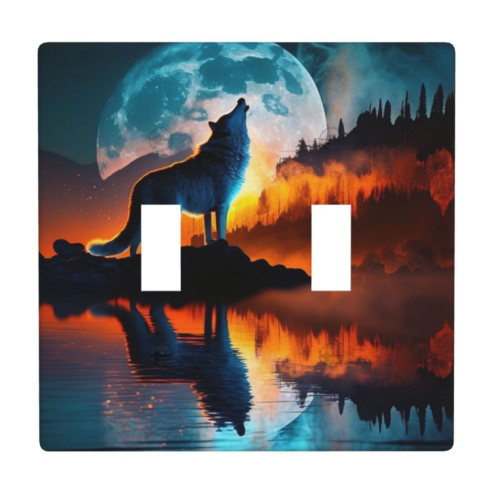 2 Gang Double Toggle Wall Plate Light Switch Cover Wallplate - Wolf ...