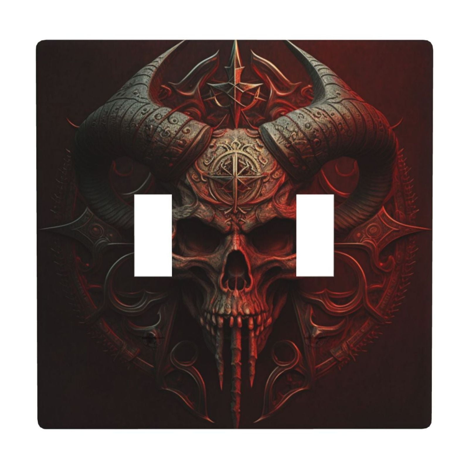 2 Gang Double Toggle Wall Plate Light Switch Cover Wallplate - satanic ...