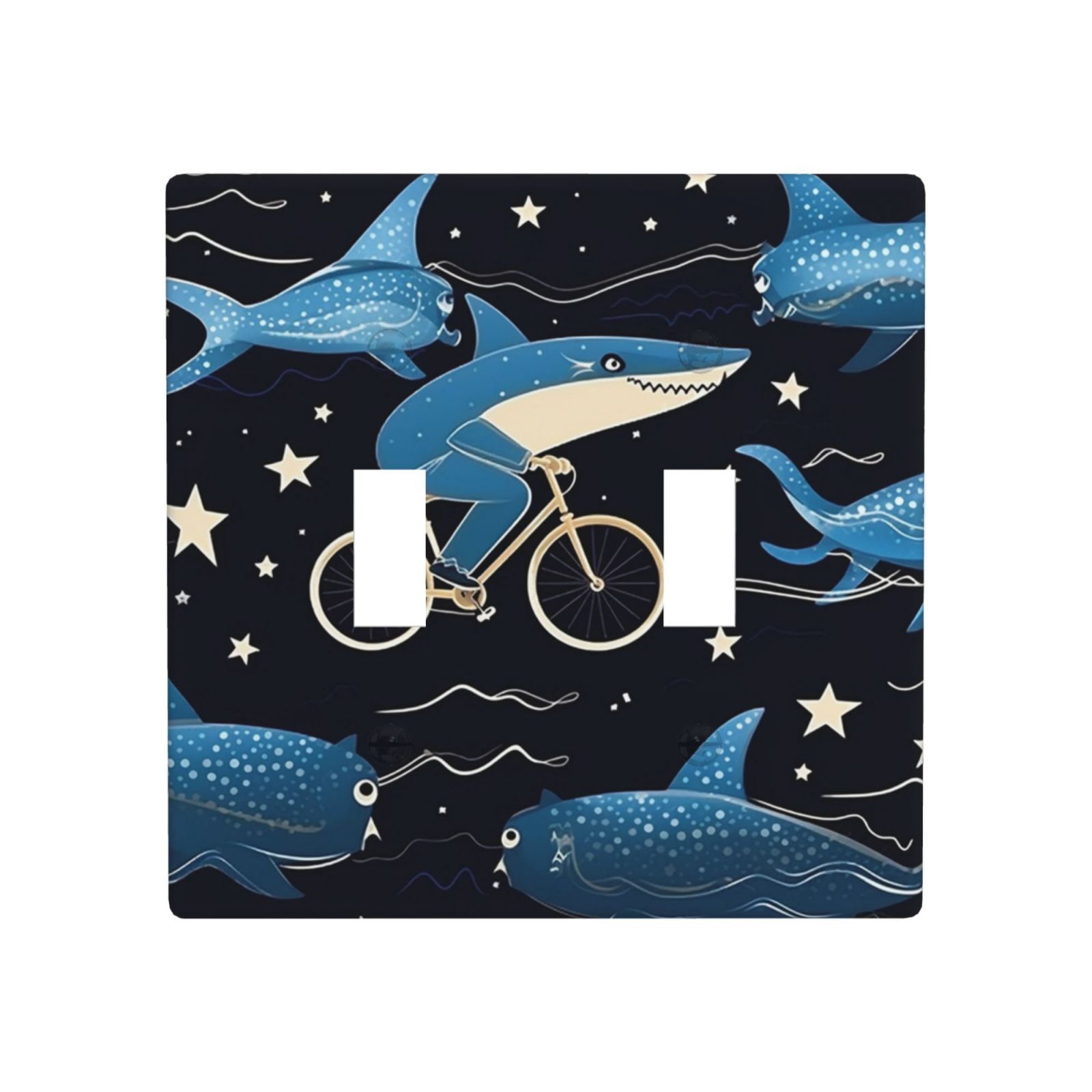2 Gang Double Toggle Wall Plate Light Switch Cover Wallplate - shark ...