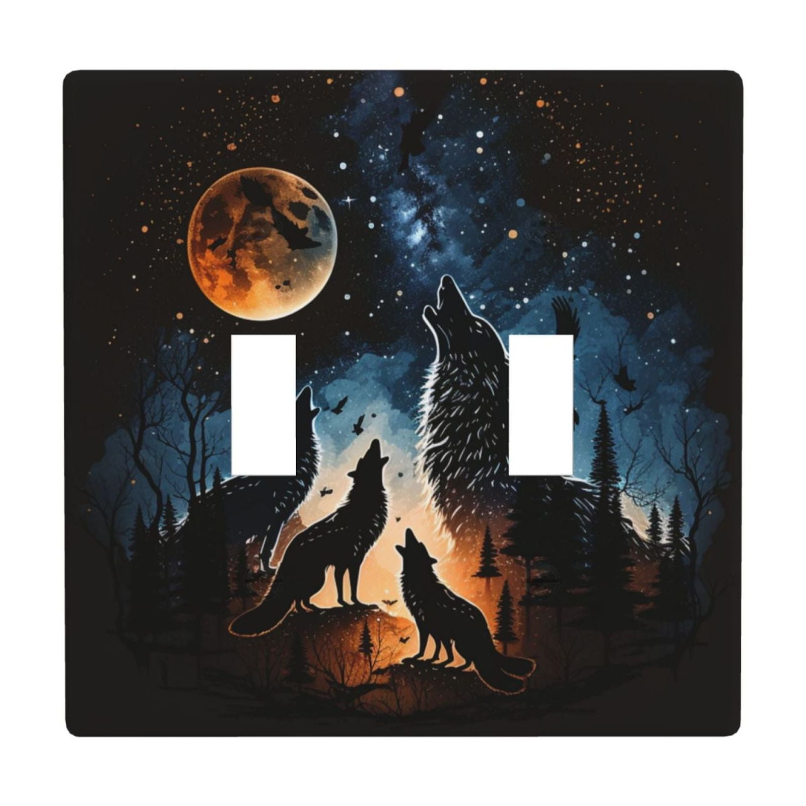 2 Gang Double Toggle Wall Plate Light Switch Cover Wallplate - wolf ...