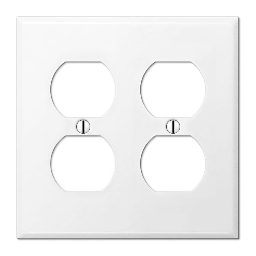 2 Gang Duplex Outlet METAL Light Switch Cover - Two Gang Wall Plate for ...