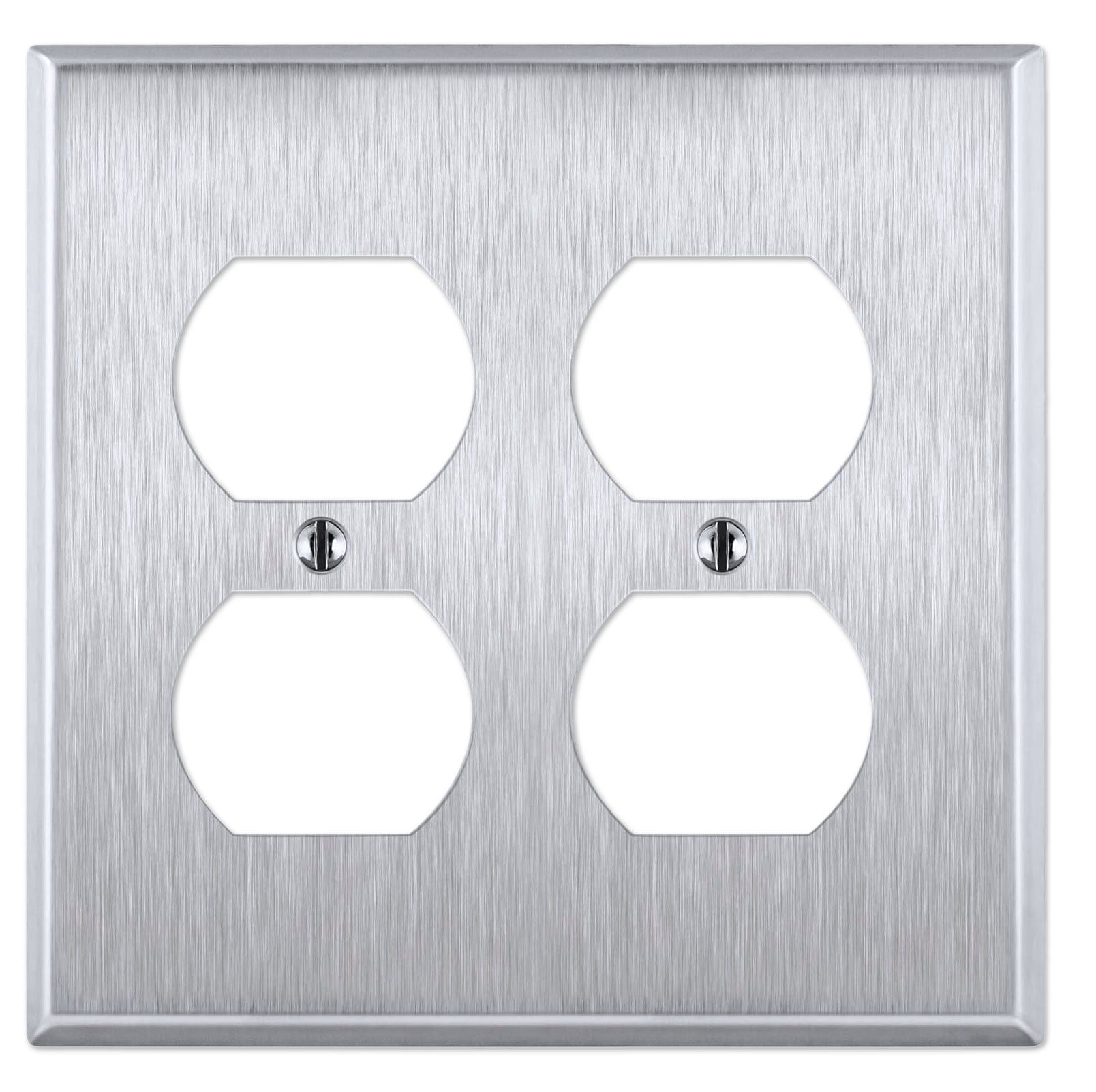 2 Gang Duplex Outlet Stainless Steel Light Switch Cover - Two Gang ...
