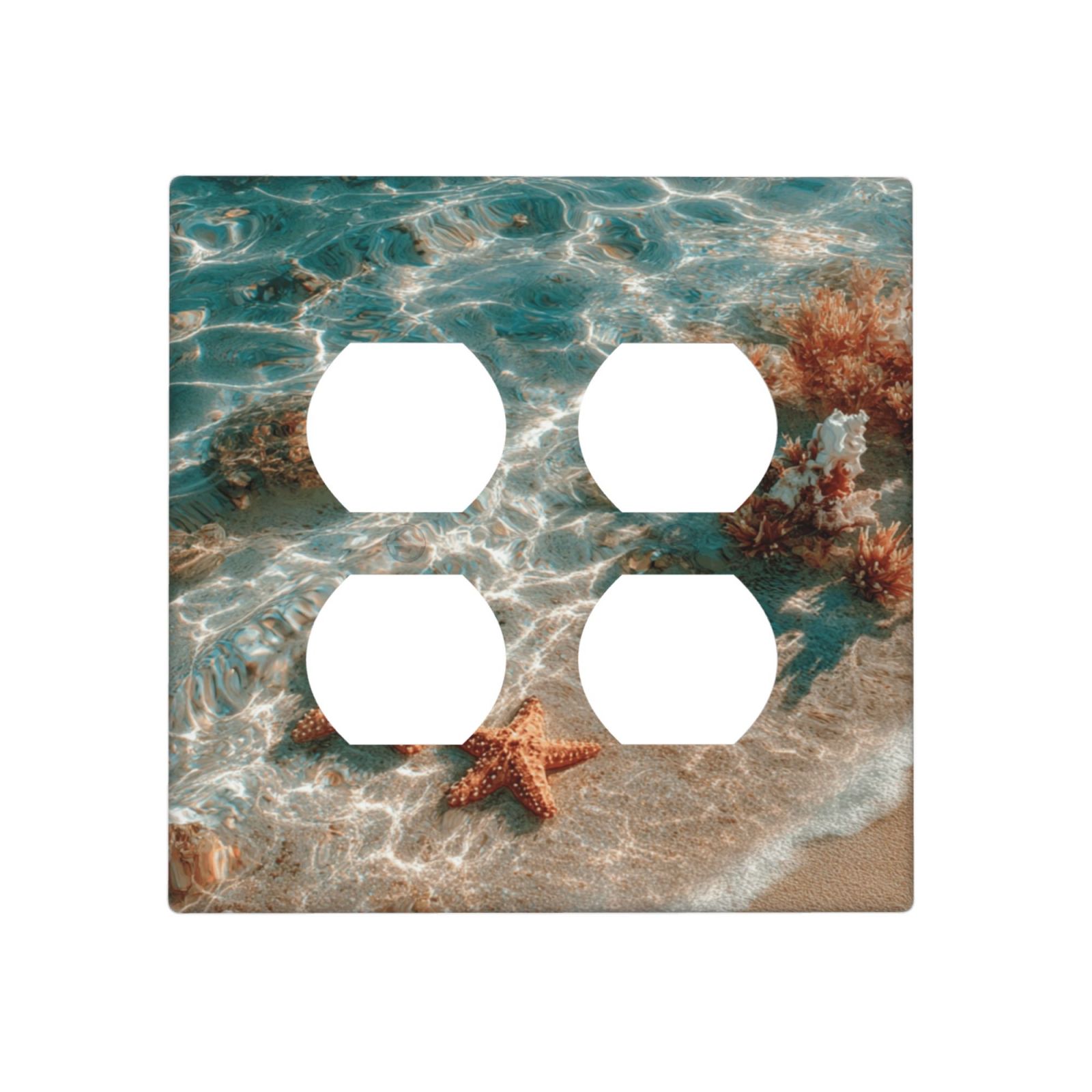 2-Gang Duplex Wall Plate for Bedroom Room Bathroom Decorative, Hawaiian ...