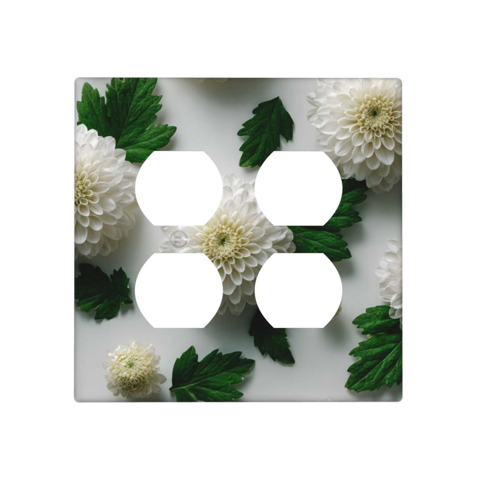 2-Gang Duplex Wall Plate for Bedroom Room Bathroom Decorative, Japanese Chrysanthemum Romantic ...