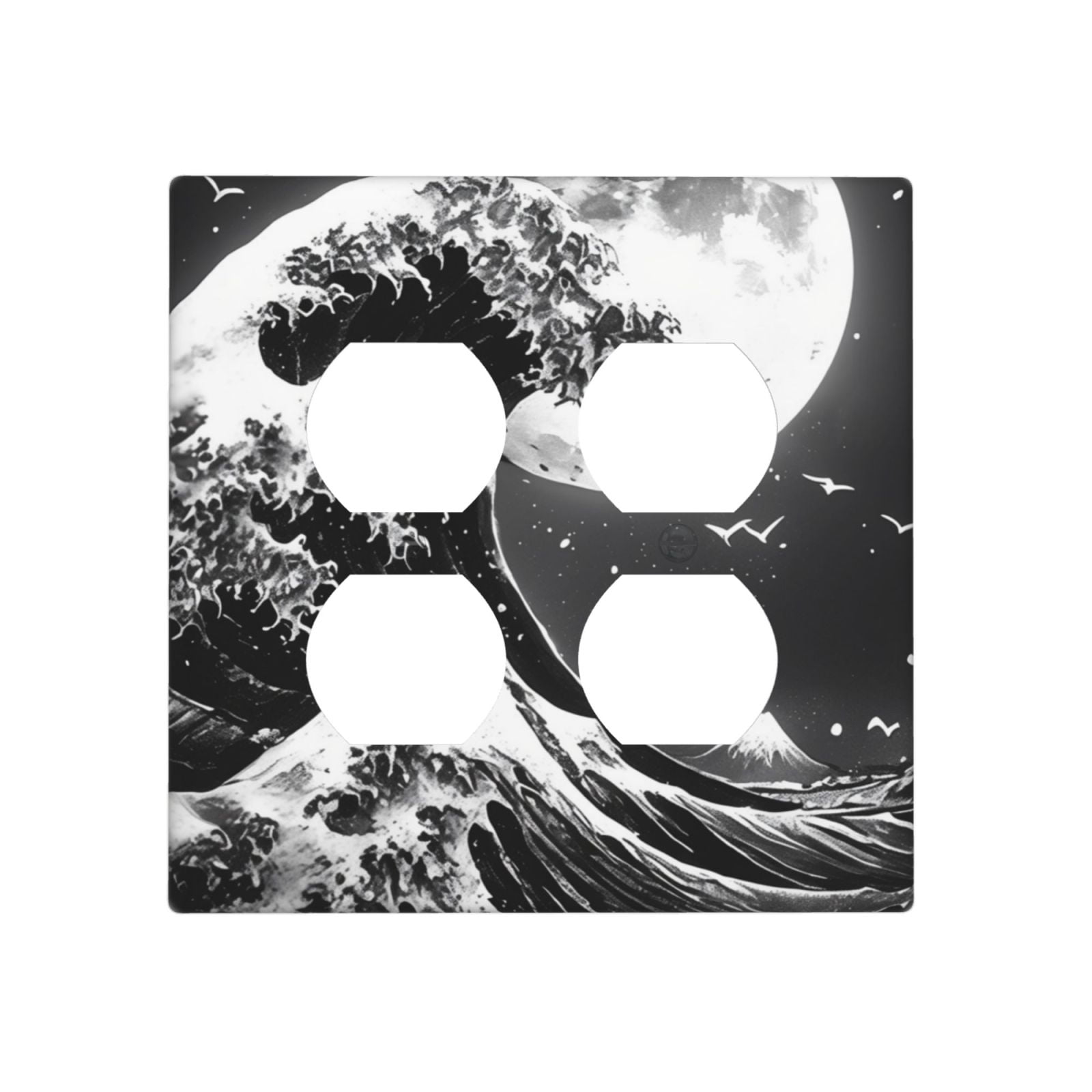 2-Gang Duplex Wall Plate for Bedroom Room Bathroom Decorative, Moon ...