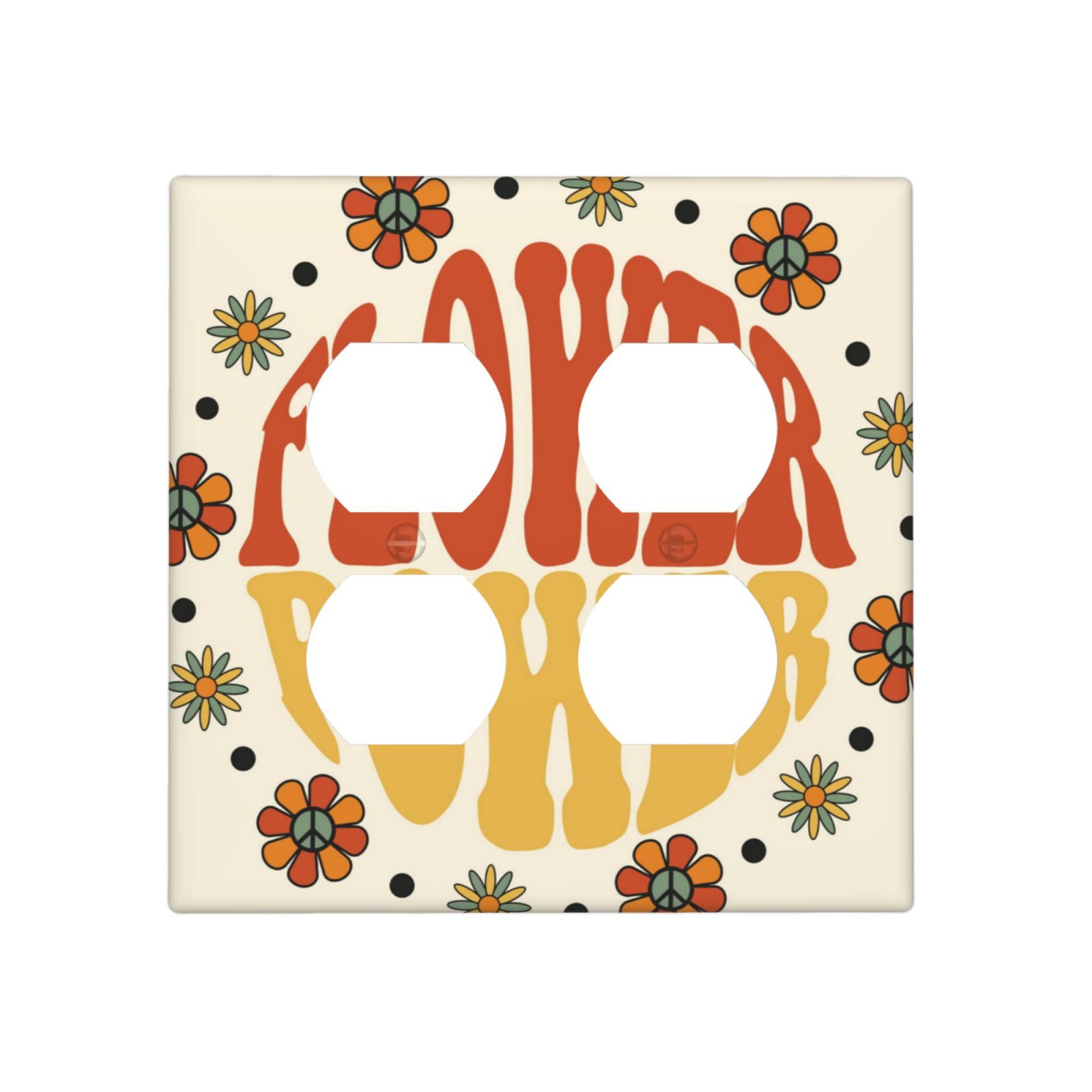2-Gang Duplex Wall Plate for Bedroom Room Bathroom Decorative, Flower ...