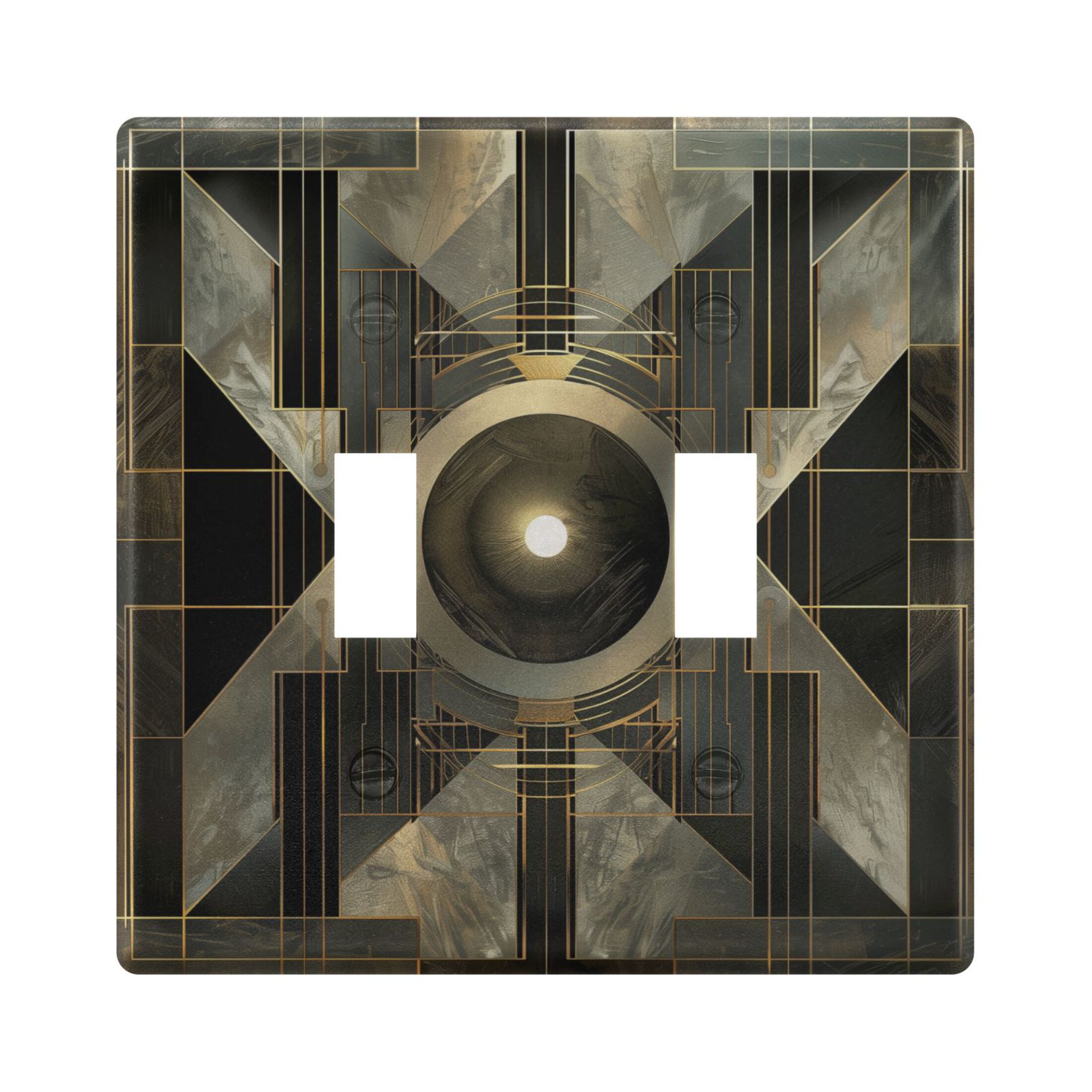 2 Gang Light Switch Cover Plate Abstract Zinc Geometric Wall Plate ...