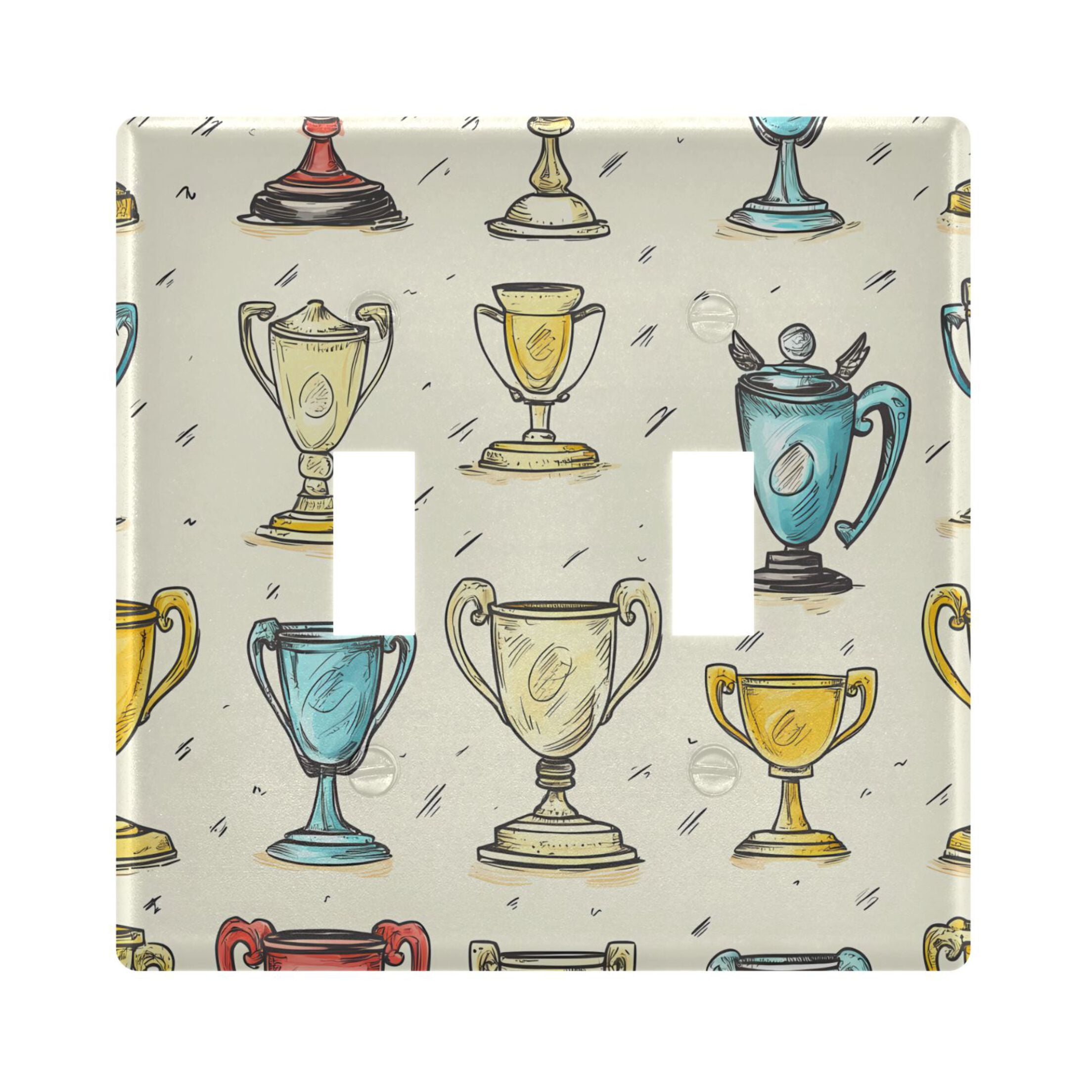 2 Gang Light Switch Cover Plate Cartoon Trophies Wall Plate Decorate ...