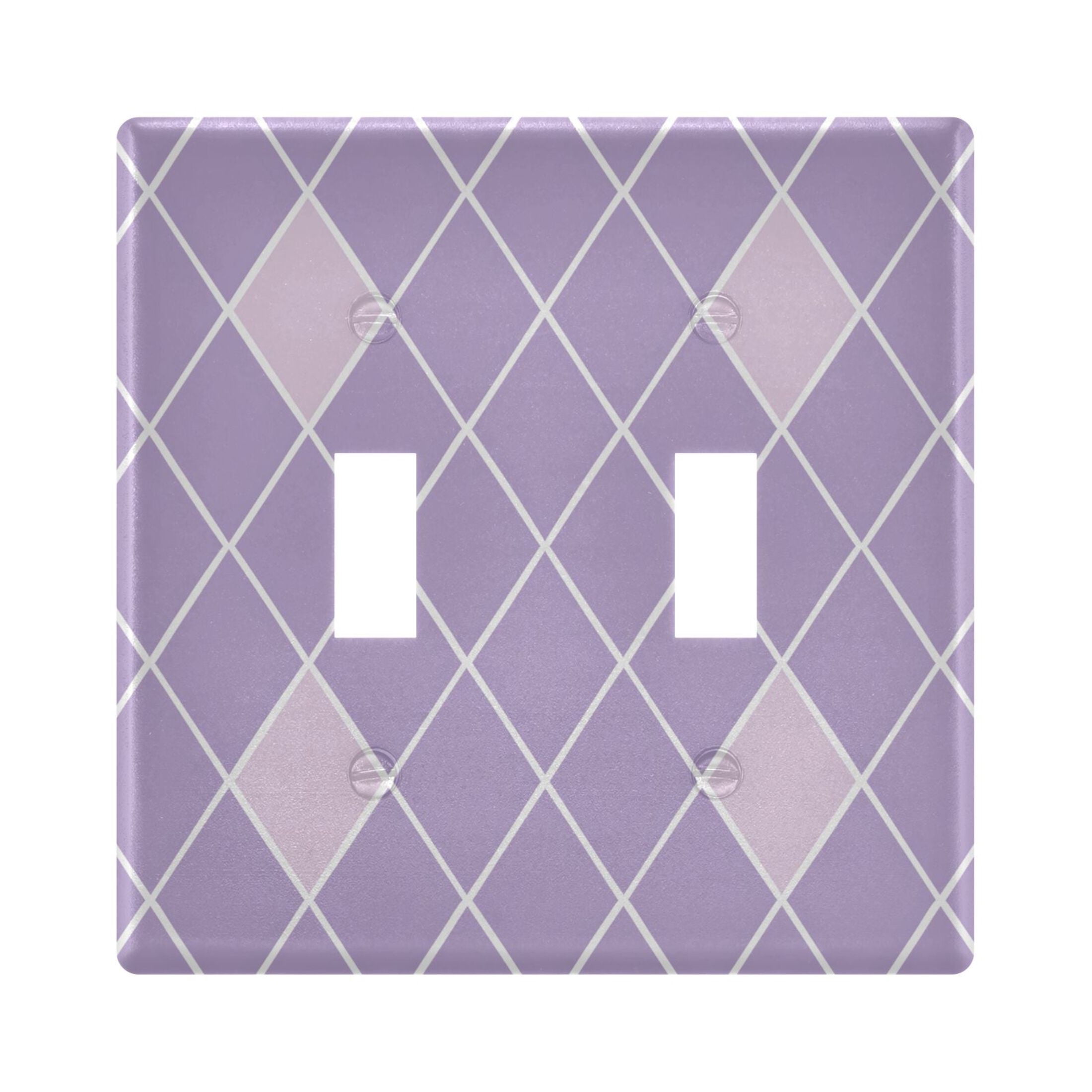 2 Gang Light Switch Cover Plate Purple Block Wall Plate Decorate ...