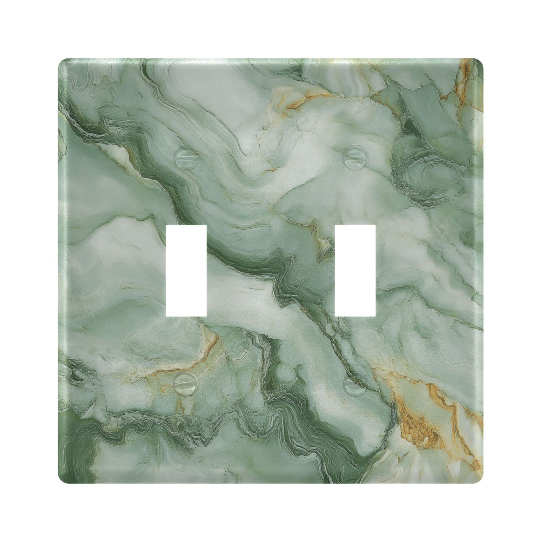 2 Gang Light Switch Cover Plate Soft Green Marble Wall Plate Decorate ...