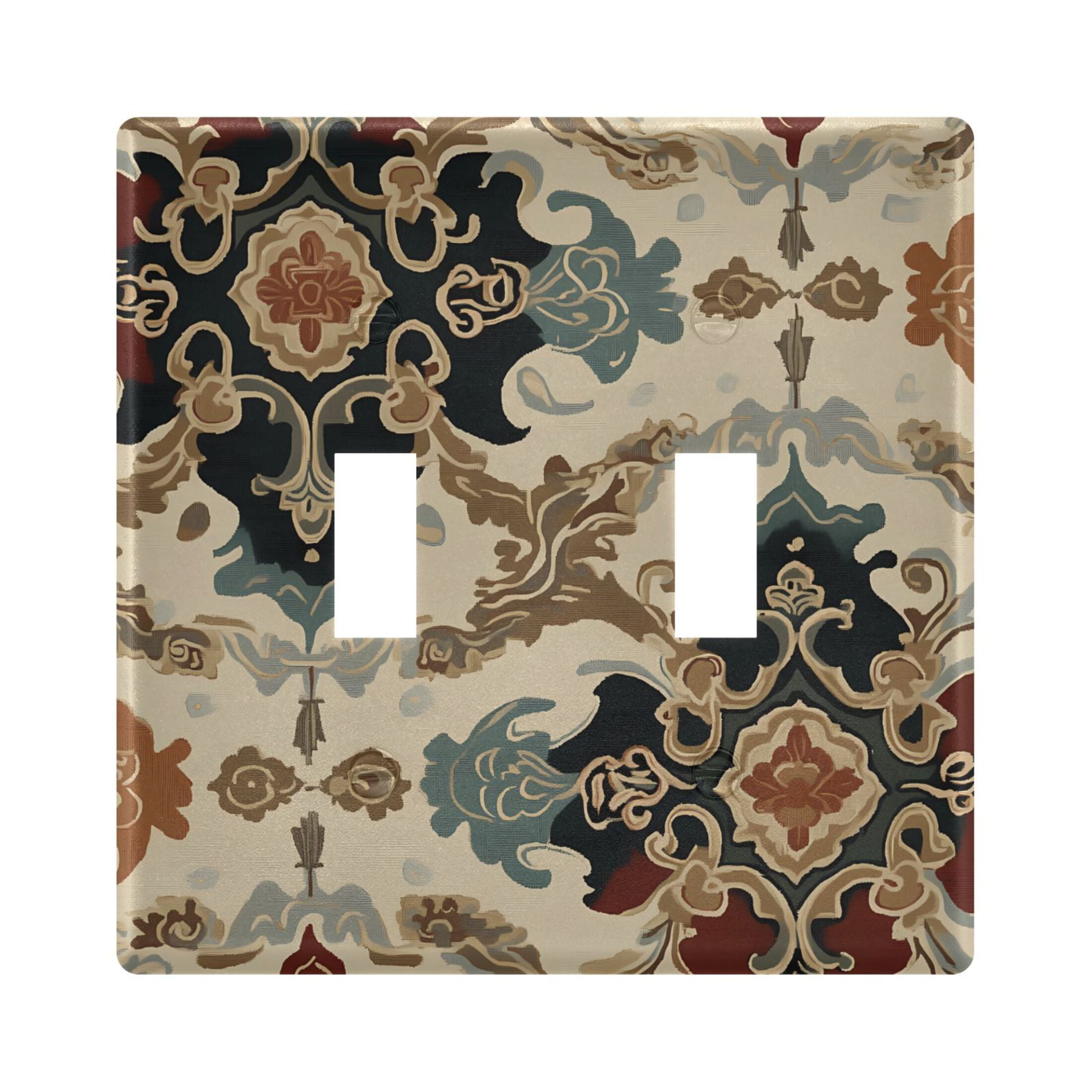 2 Gang Light Switch Cover Plate Traditional Chinese Flower Pattern Wall ...