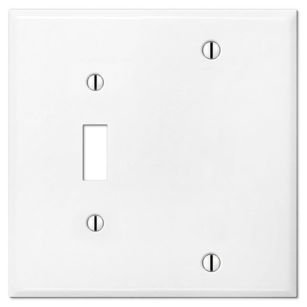 2 Gang Metal Combination Switch Plate, 1 Blank with 1 Toggle Style ...