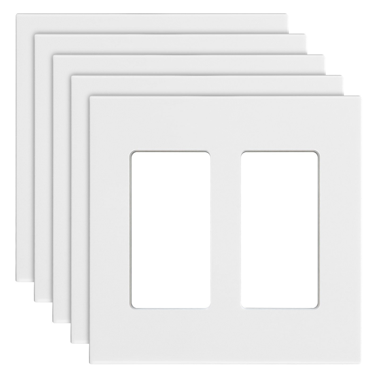 2-Gang Rocker Light Switch Outlet Covers Wall Plates 4.57 x 4.53 Inches ...