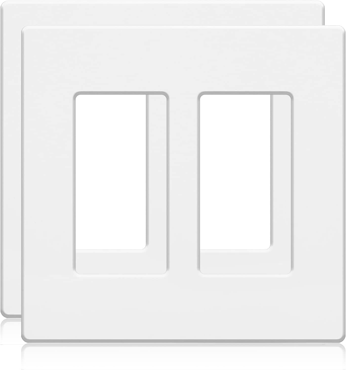 2-Gang Screwless Wall Plate Double Decorator Outlet Covers for ...