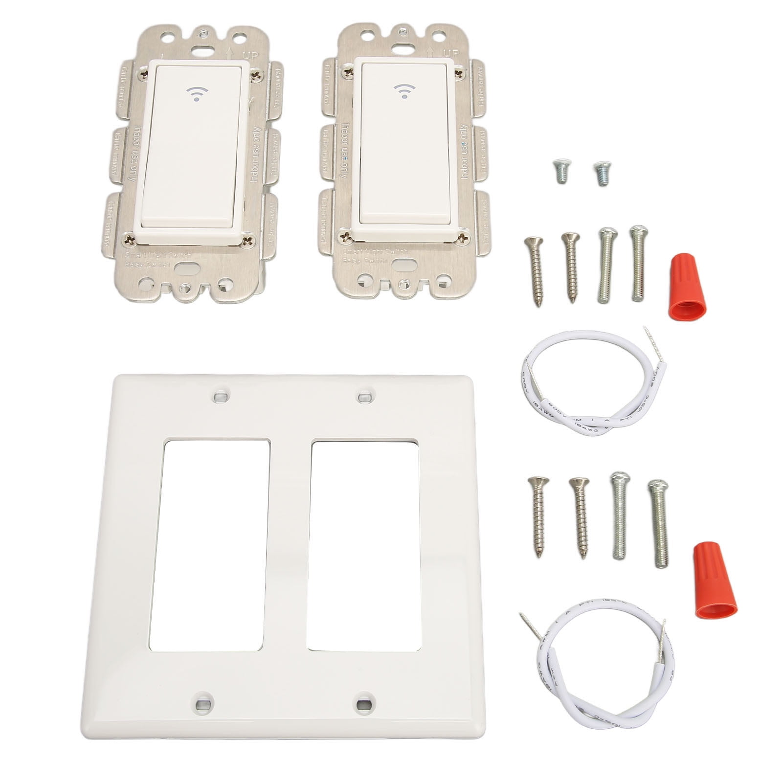 Hydanny 2 Gang Smart Light Switch Wireless In Wall WiFi Remote Voice ...