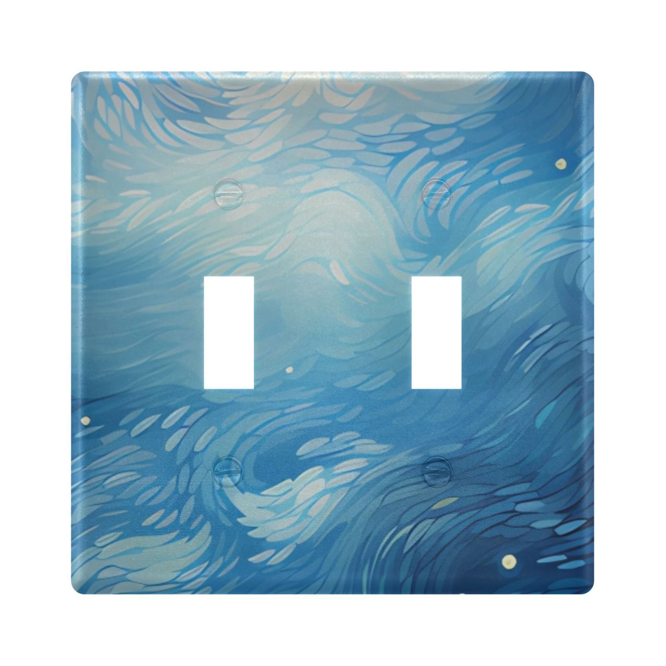 2 Gang Switch Covers Blue Pattern Light Wall Plate Home Faceplate ...