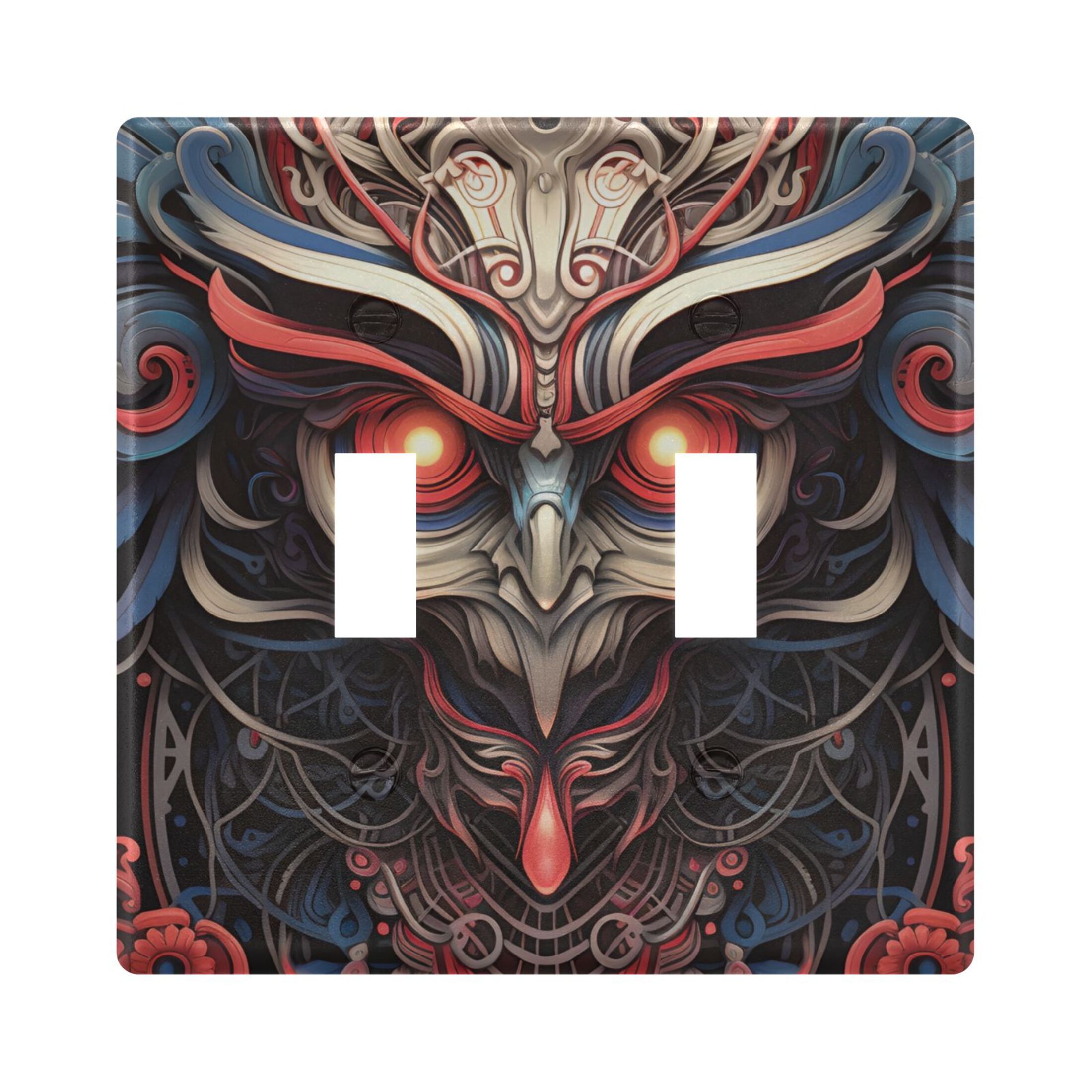 2 Gang Switch Covers Boho with Lion Pattern Light Wall Plate Home ...