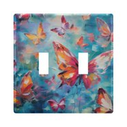 2 Gang Switch Covers Bees Strawberry Daisy Leaves Light Wall Plate Home ...