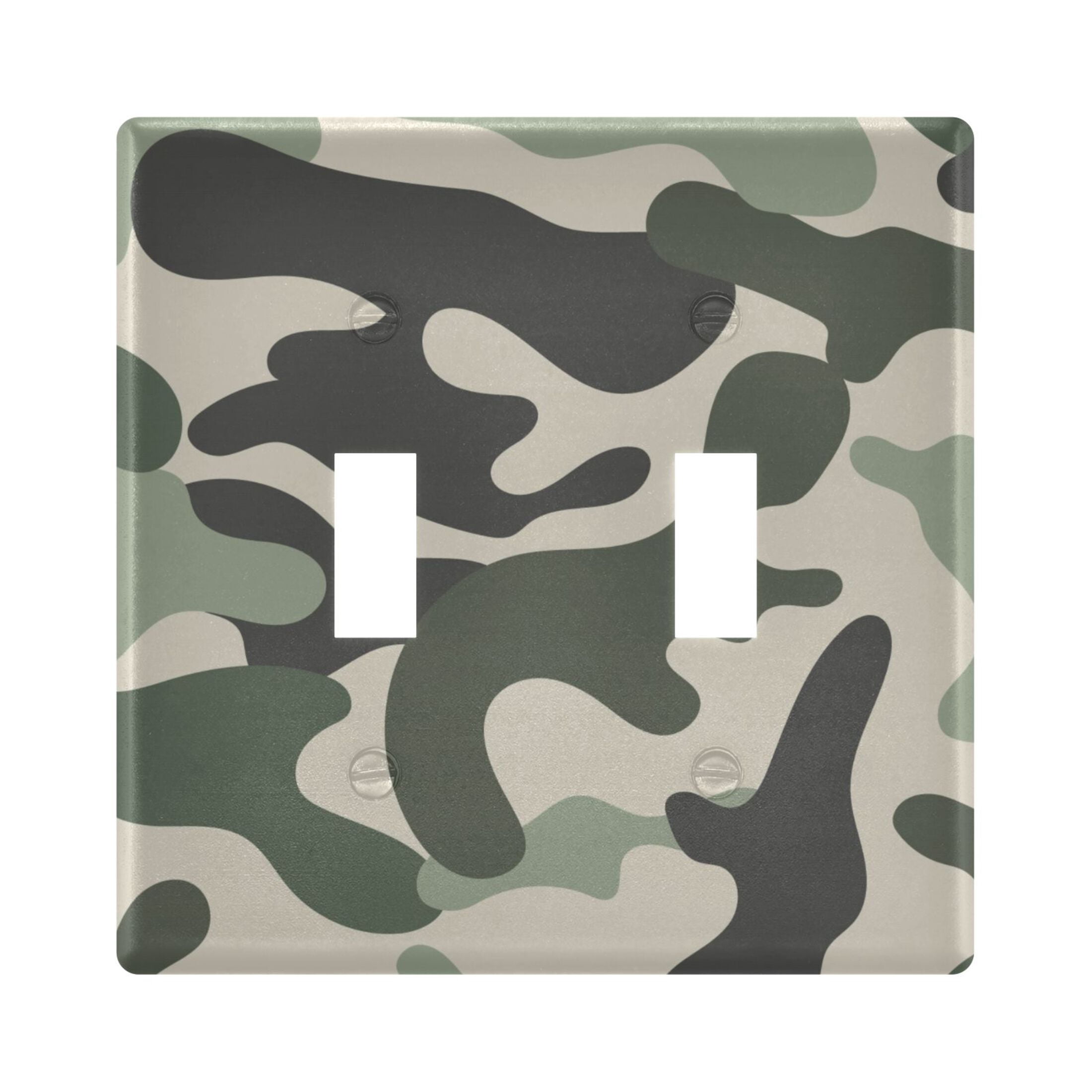 2 Gang Switch Covers Camouflage Forest Light Wall Plate Home Faceplate ...