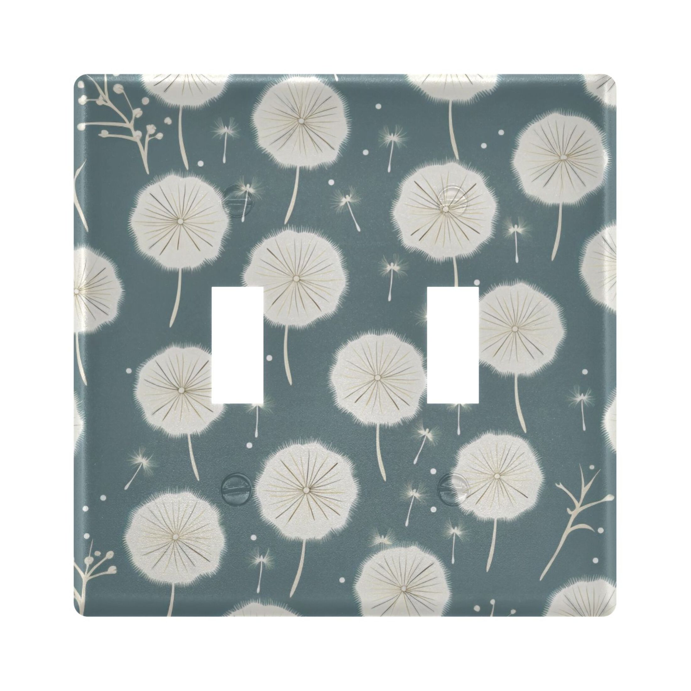 2 Gang Switch Covers Dandelions Flowers Light Wall Plate Home Faceplate ...