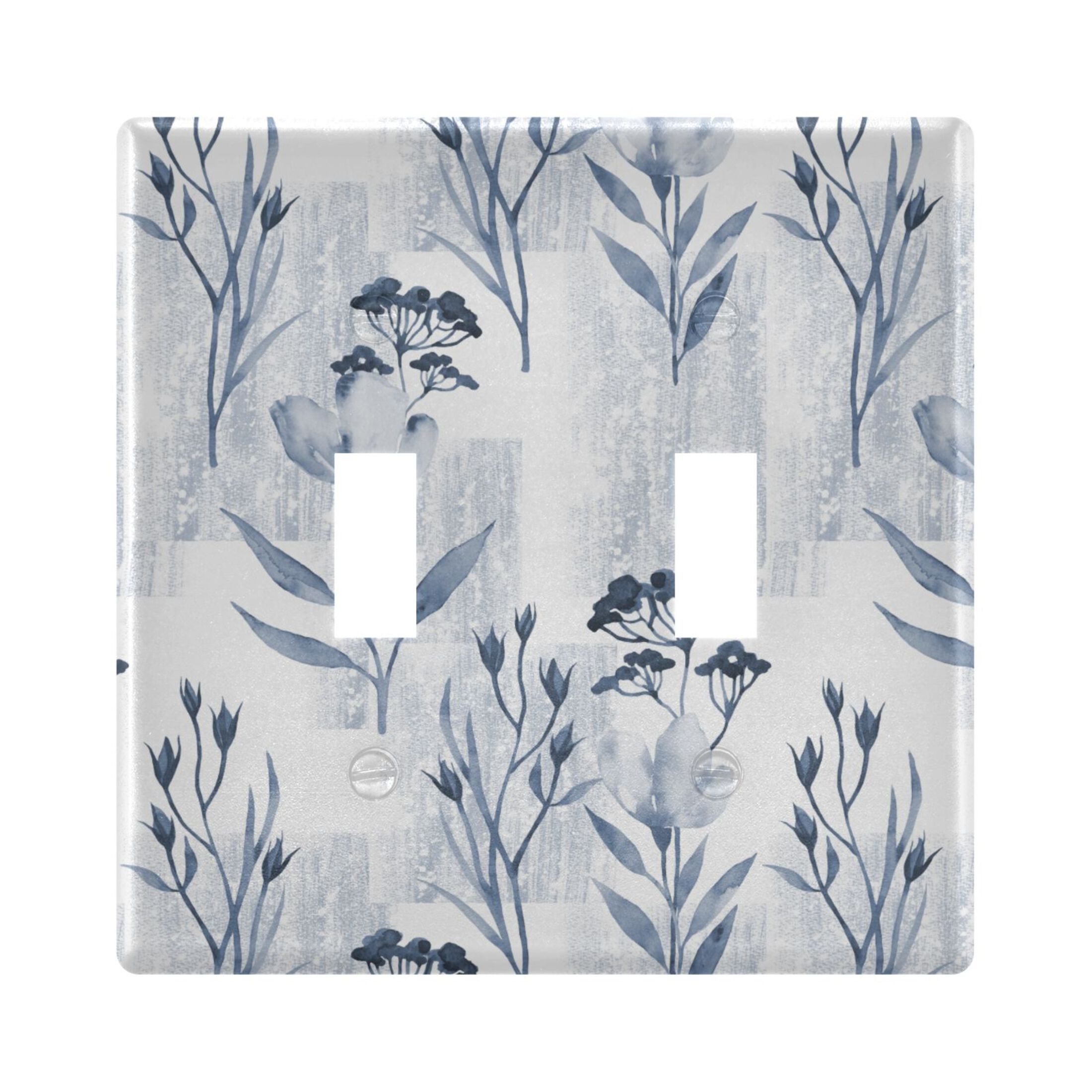 2 Gang Switch Covers Floral with Wildflowers Light Wall Plate Home ...