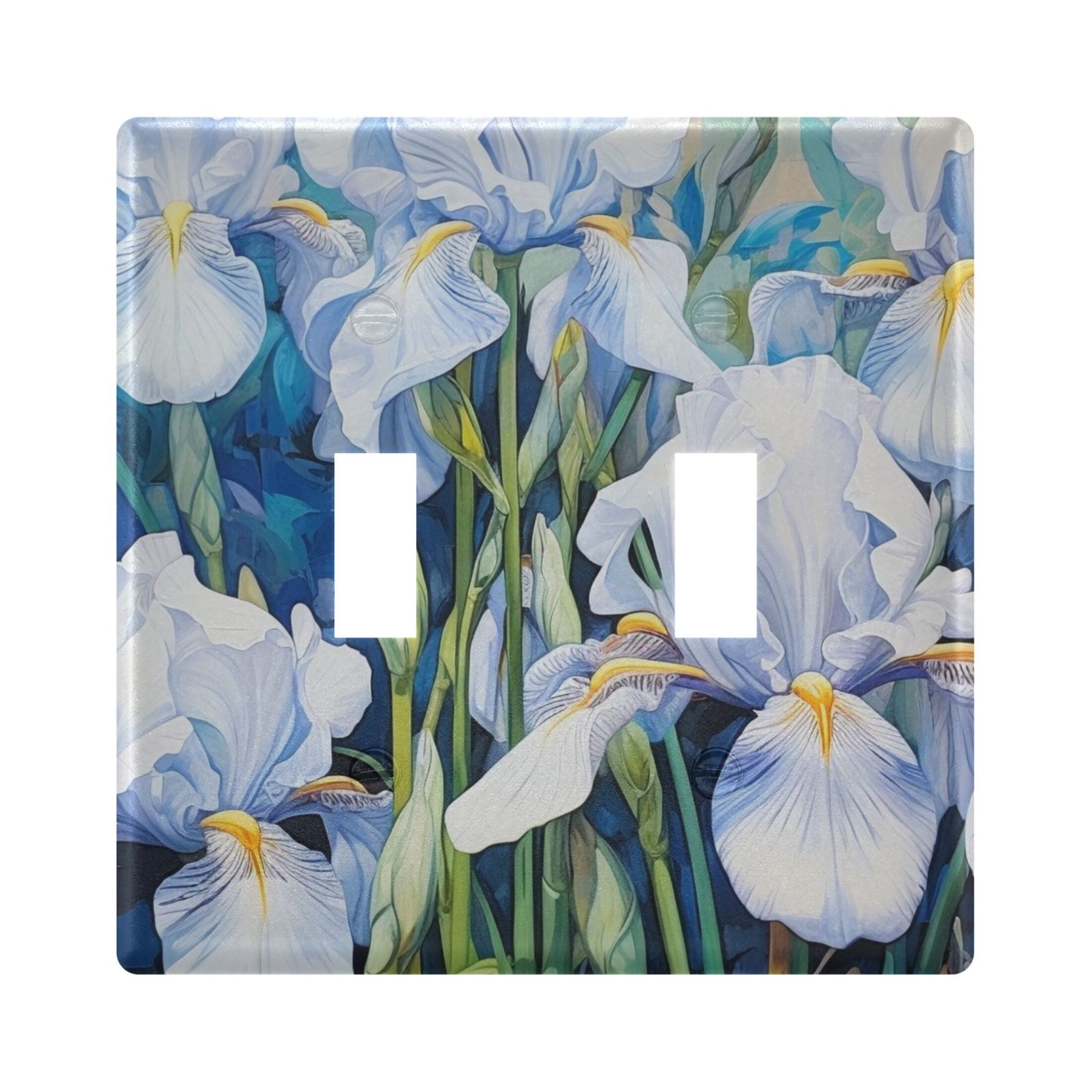 2 Gang Switch Covers Flowers with Leaves Light Wall Plate Home ...