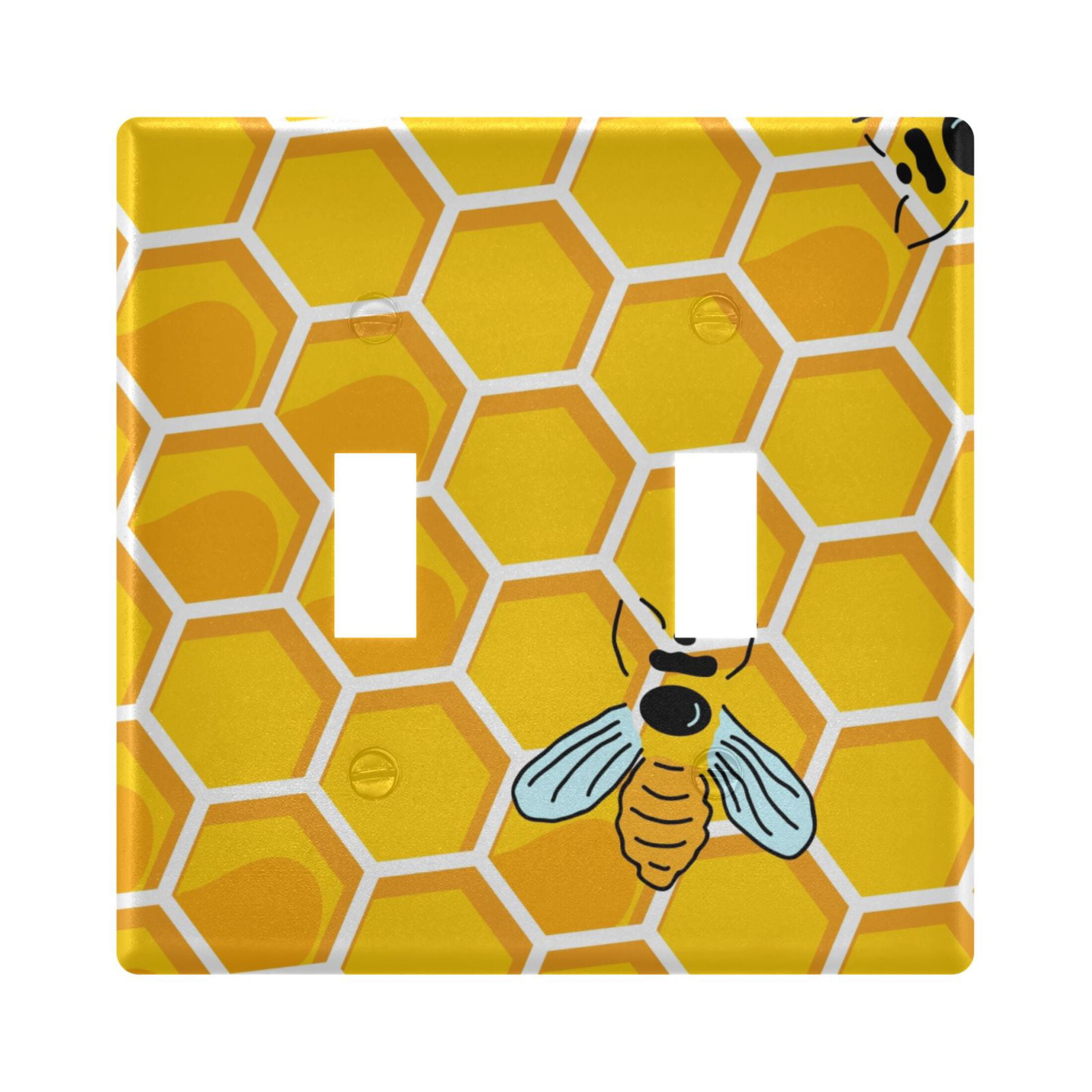 2 Gang Switch Covers Honey with Bees Light Wall Plate Home Faceplate ...