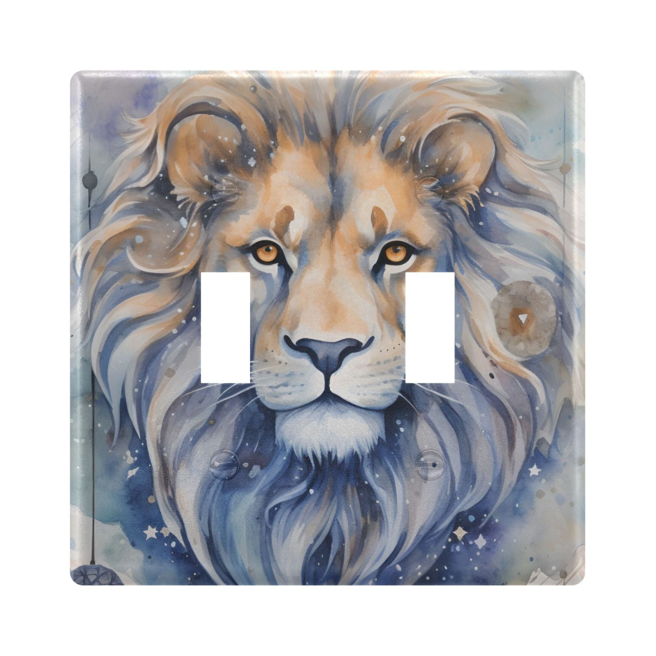 2 Gang Switch Covers Lion Boho Light Wall Plate Home Faceplate Switch ...