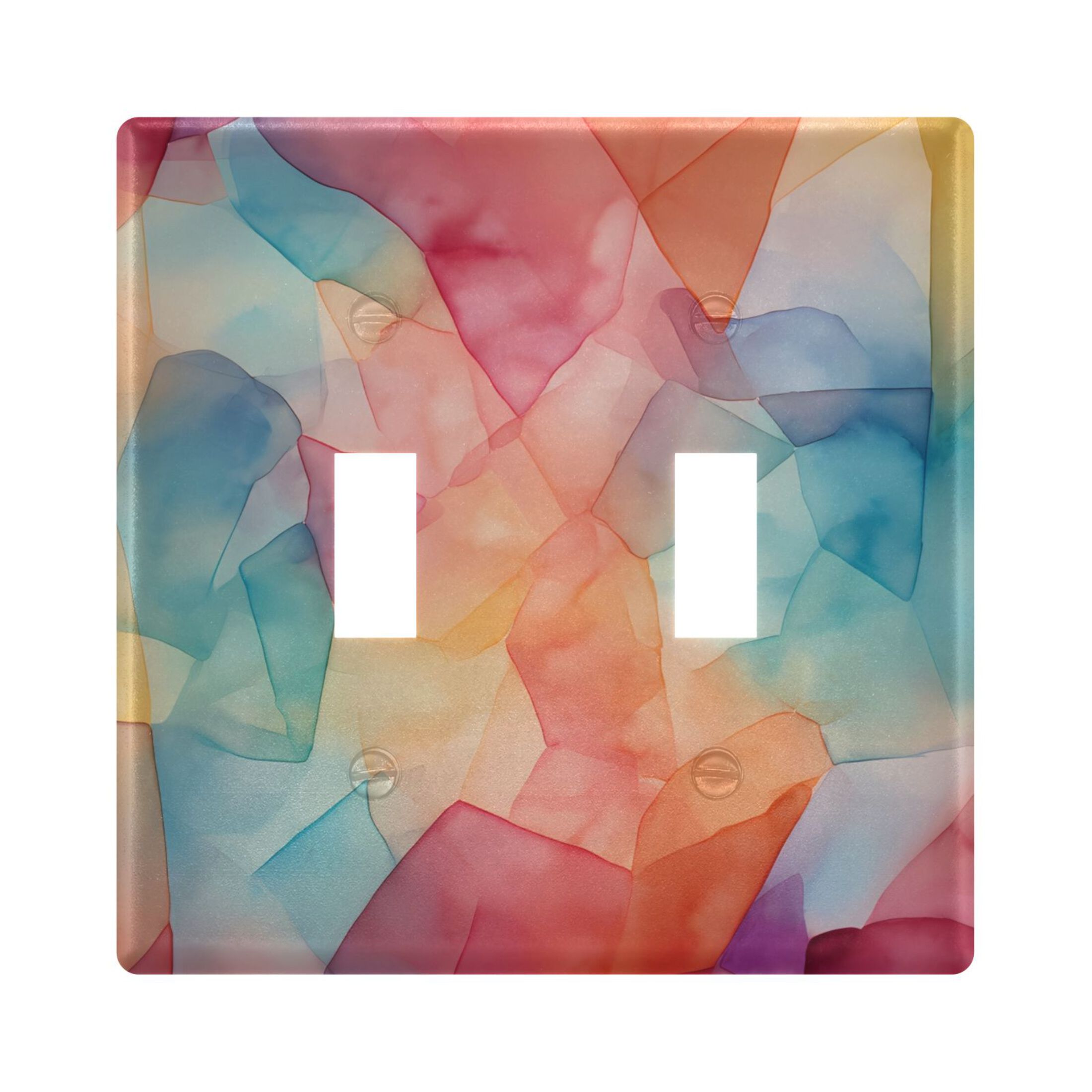 2 Gang Switch Covers Orange Colorful Print Light Wall Plate Home ...