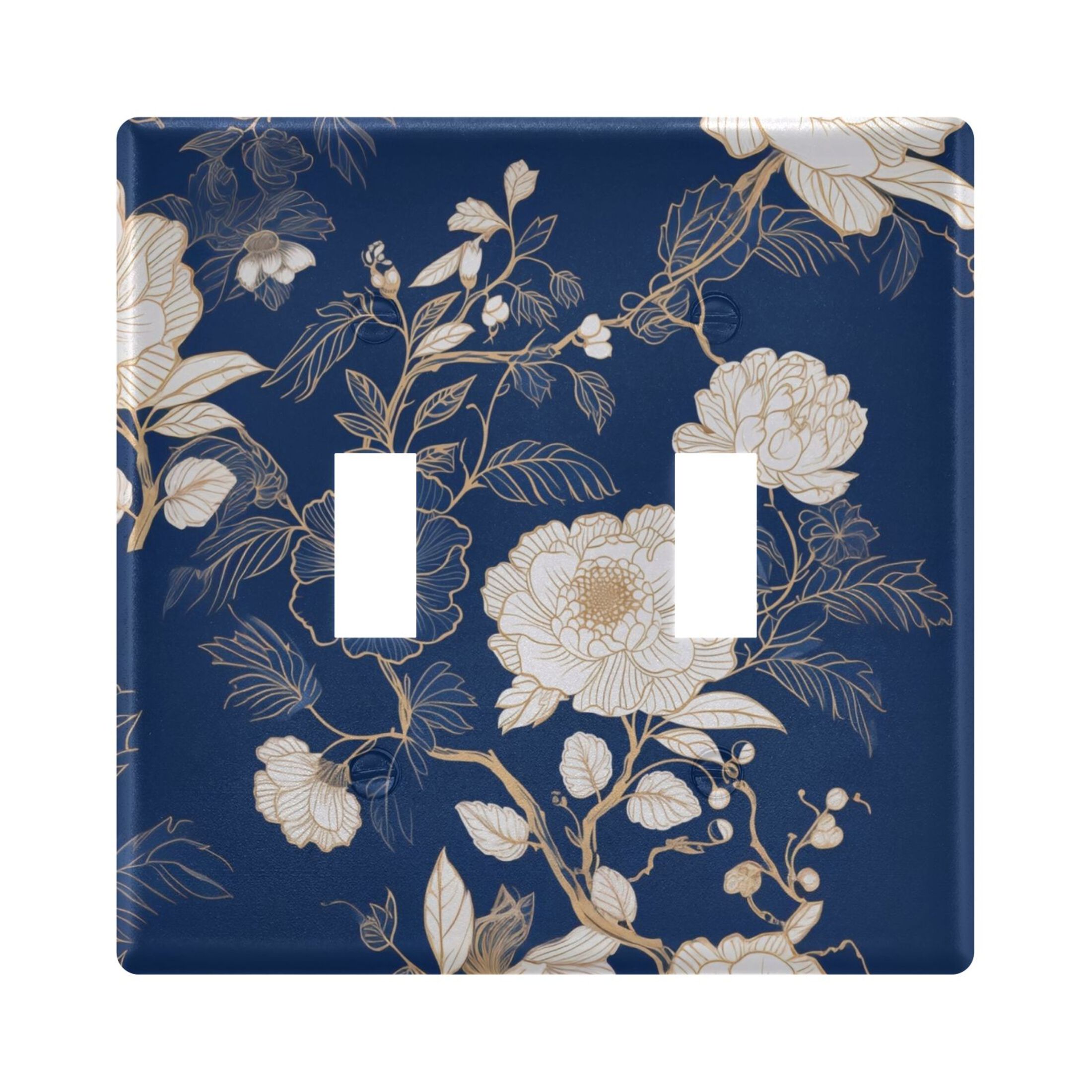 2 Gang Switch Covers Peony Flowers Light Wall Plate Home Faceplate ...