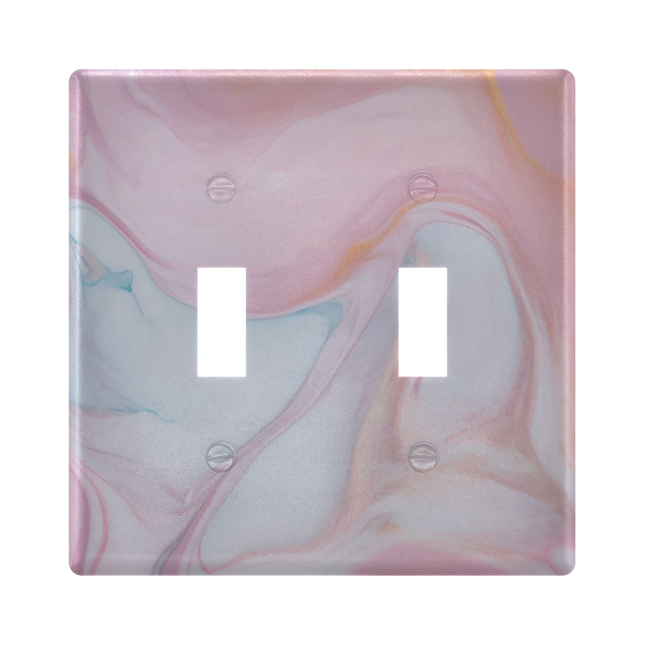 2 Gang Switch Covers Pink and Gold Marble Light Wall Plate Home ...