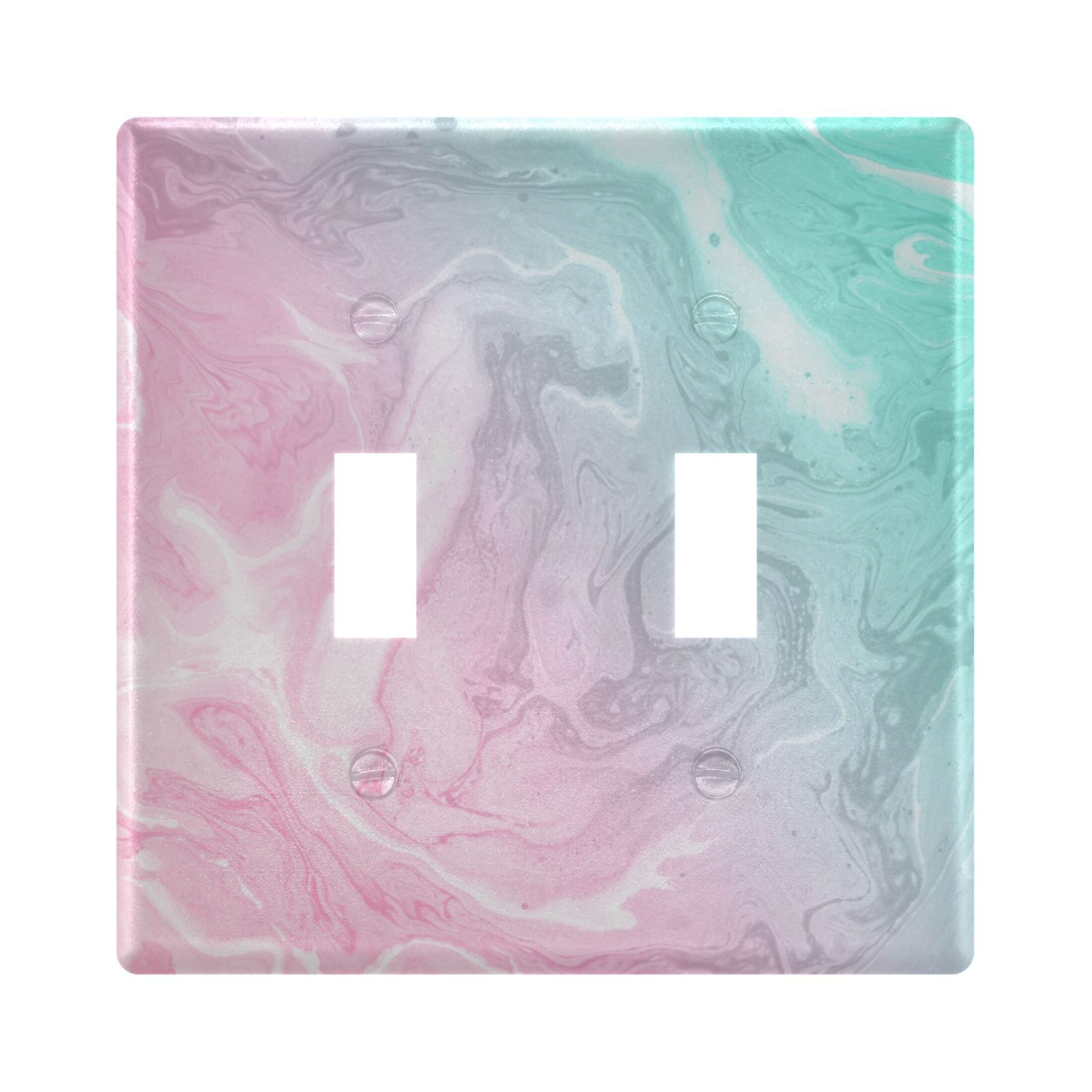 2 Gang Switch Covers Pink and Green Abstract Light Wall Plate Home ...