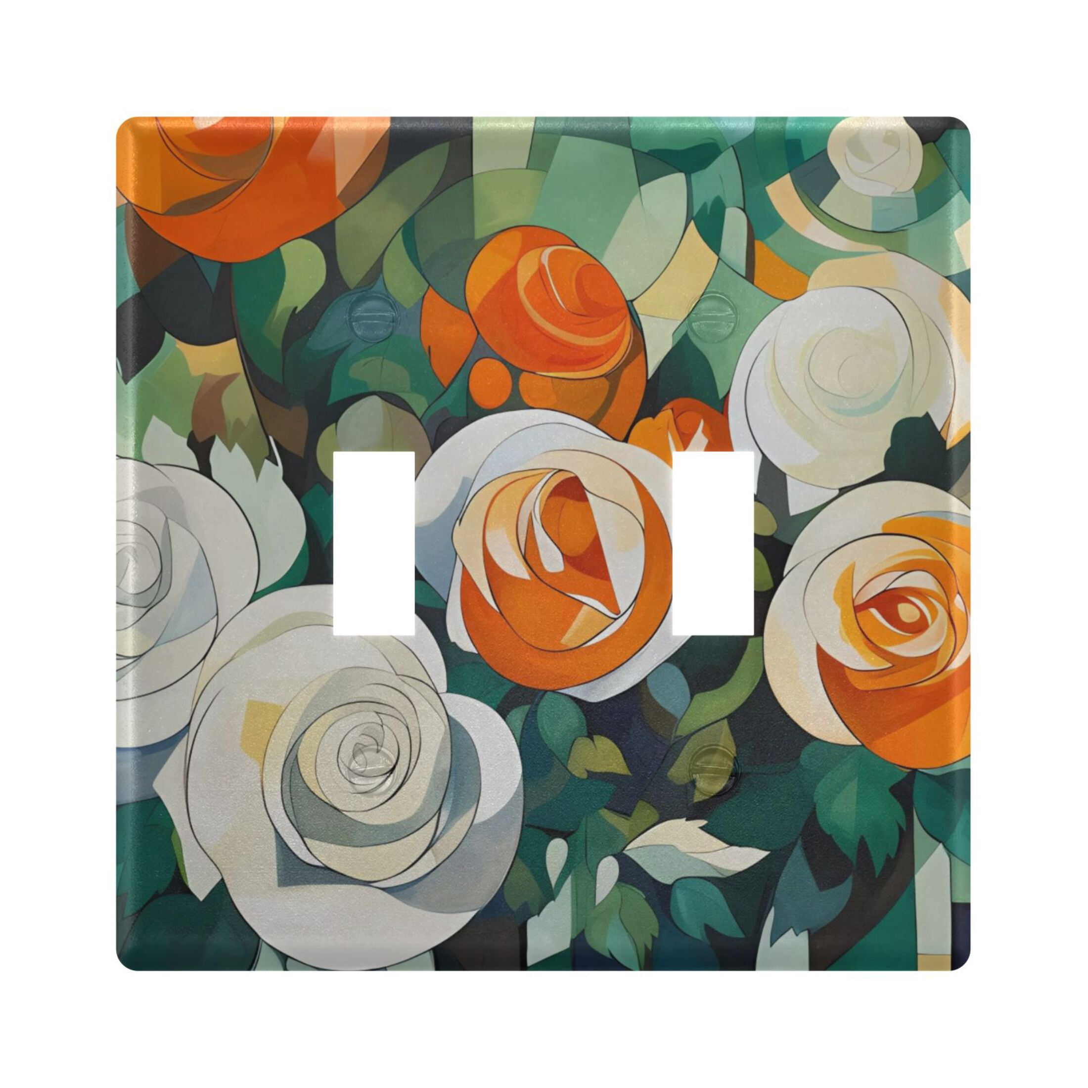 2 Gang Switch Covers Roses Flowers Abstract Light Wall Plate Home ...