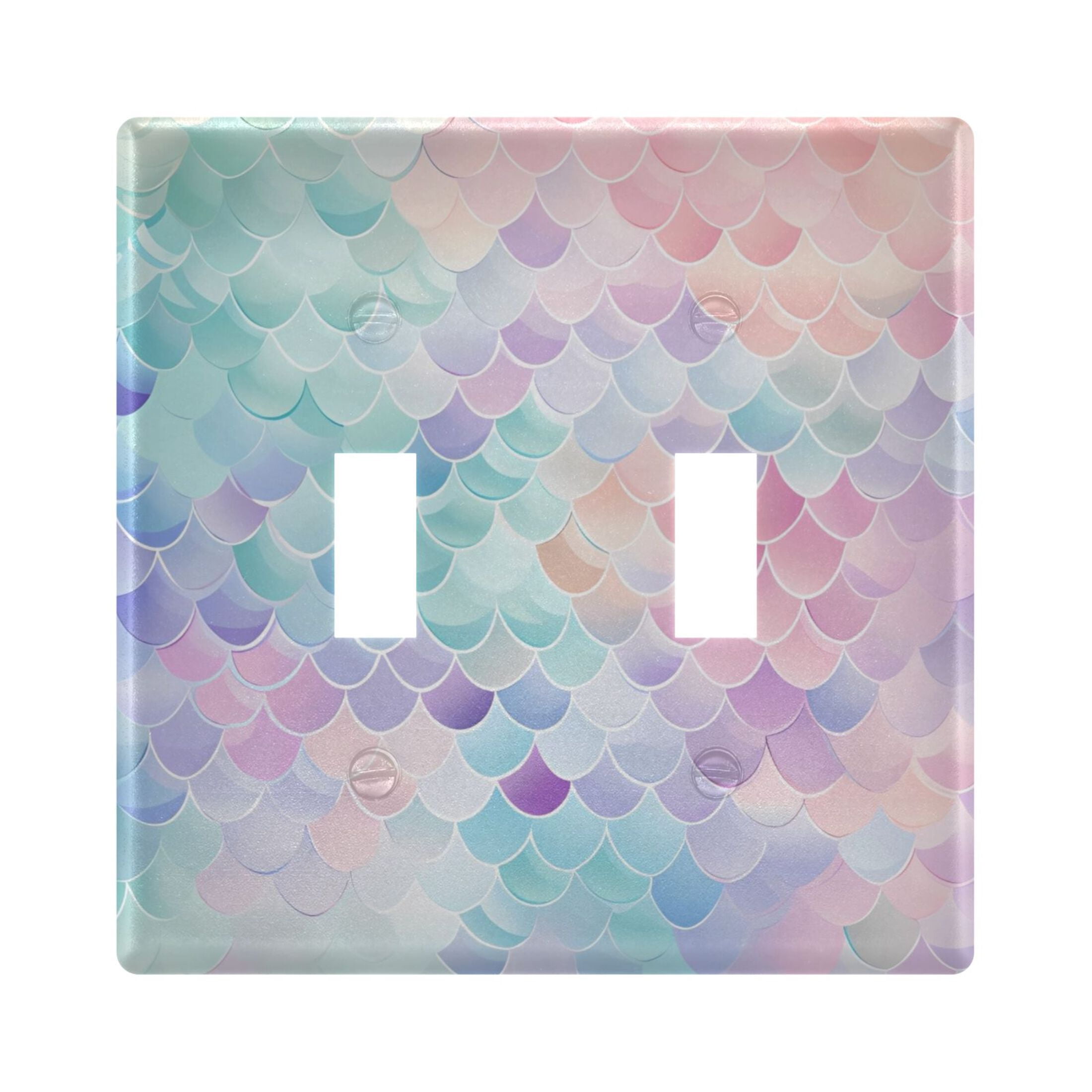 2 Gang Switch Covers Scales Pink and Green Light Wall Plate Home ...