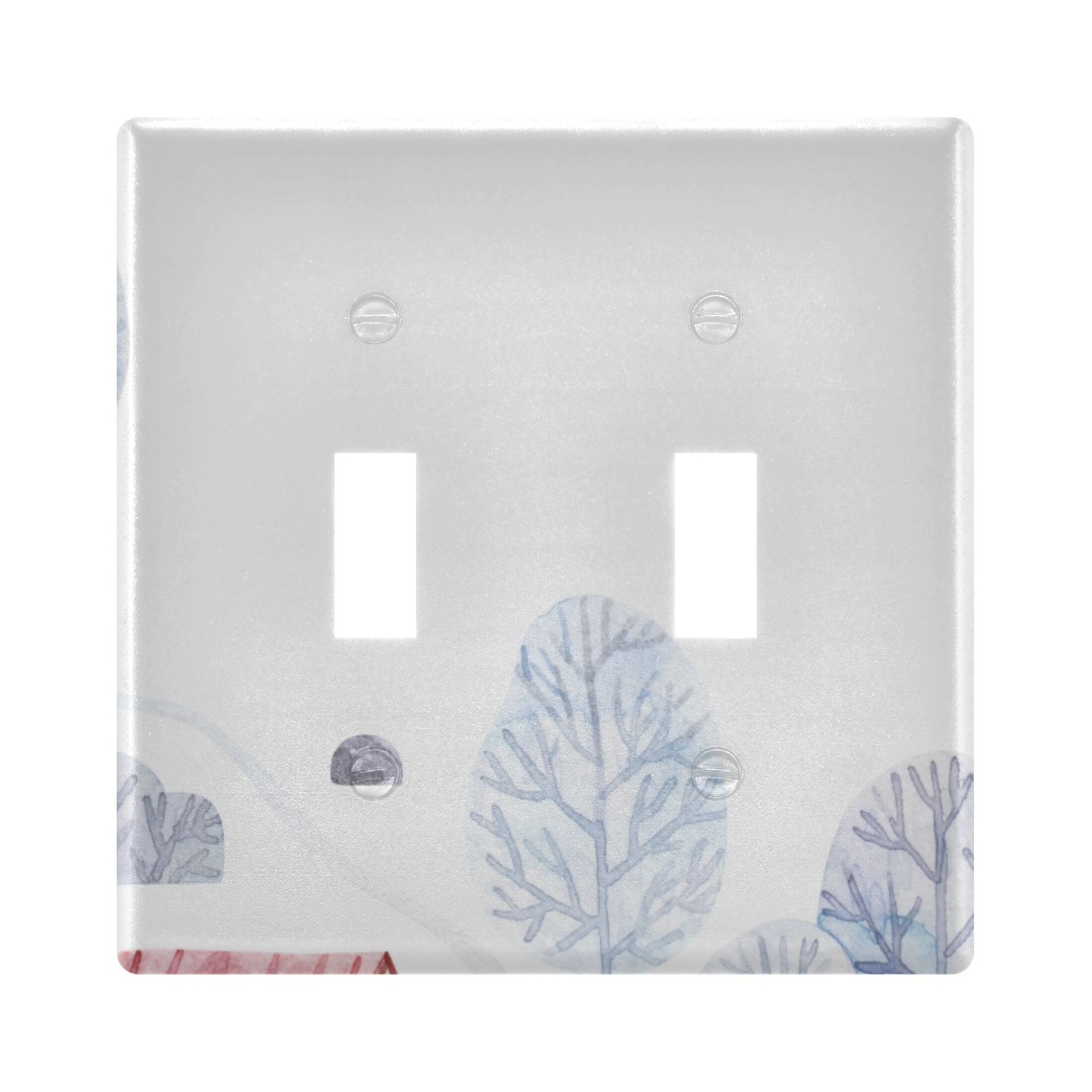 2 Gang Switch Covers Winter Landscape with Trees Light Wall Plate Home ...