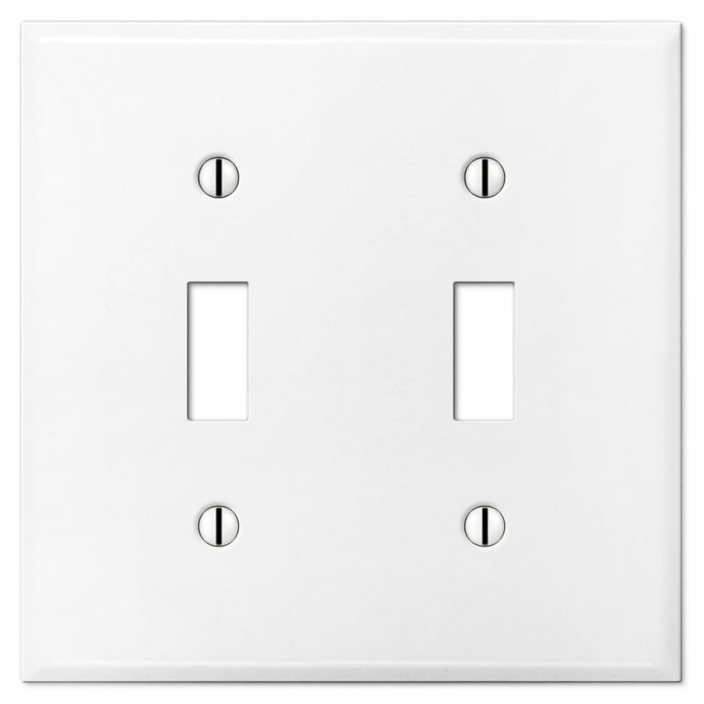 2 Gang Toggle METAL Light Switch Cover - Two Gang Wall Plate for Toggle ...