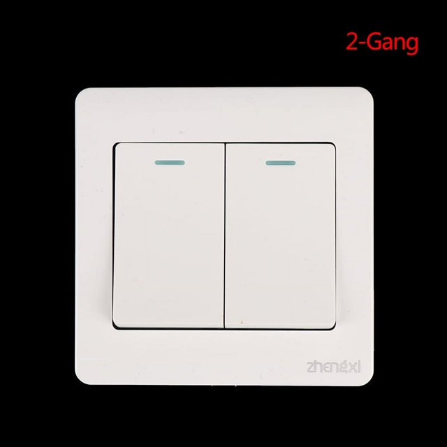 (2-Gang) Wall Switch 1/2/3/4 Gang 1Way Button Wall Light Switch On ...
