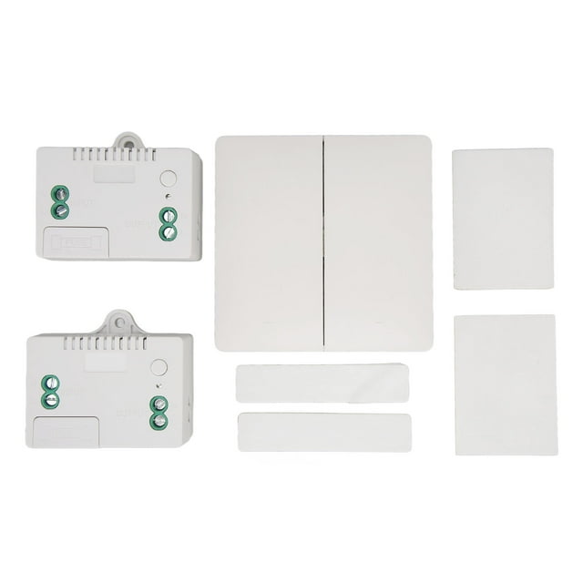 2 Gang Wireless Light Switch Remote Control Self Powered Wall Switch ...