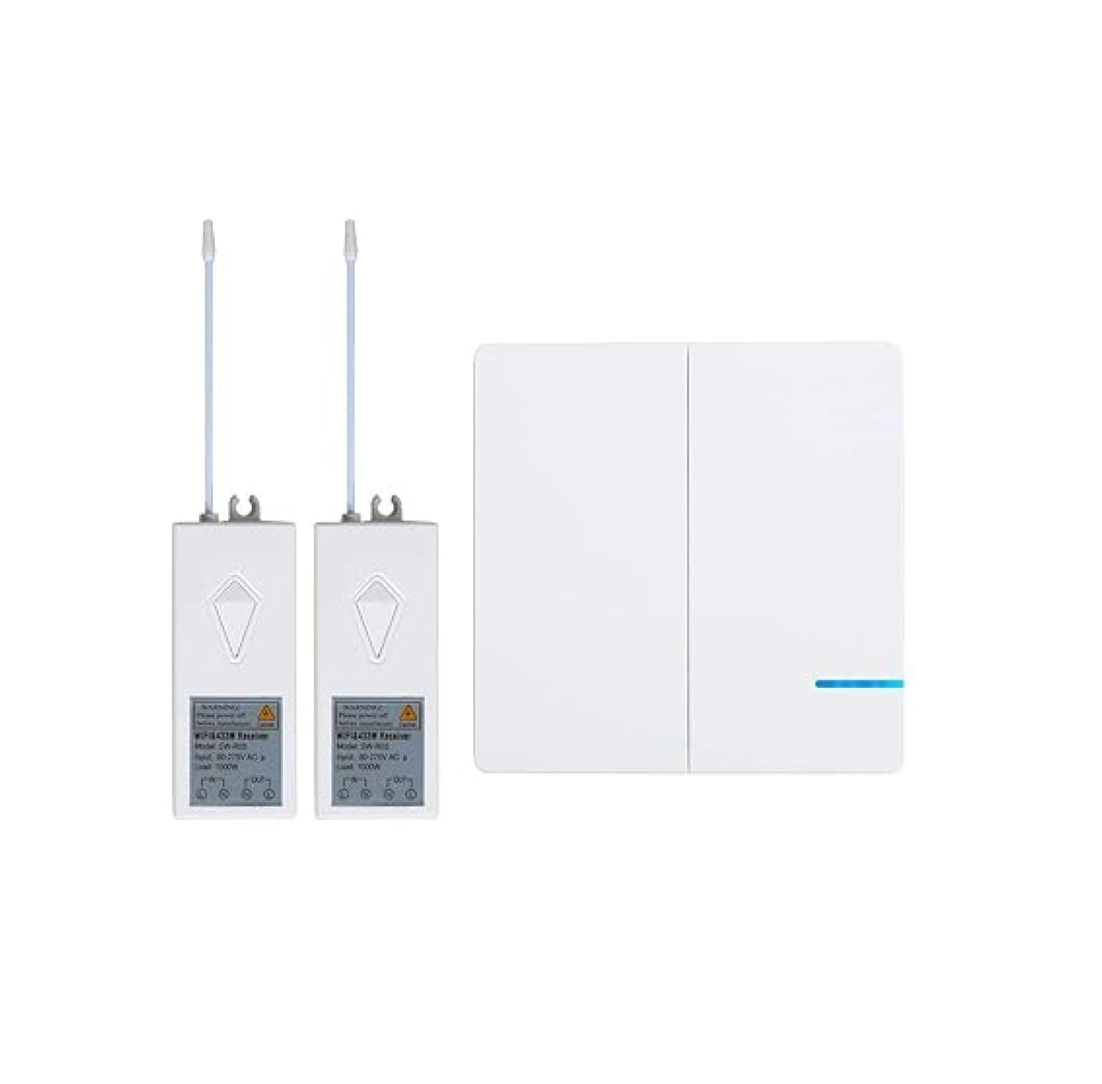 2-Gang Wireless Light with WiFi Receiver Kit Work with Alexa Echo Home ...