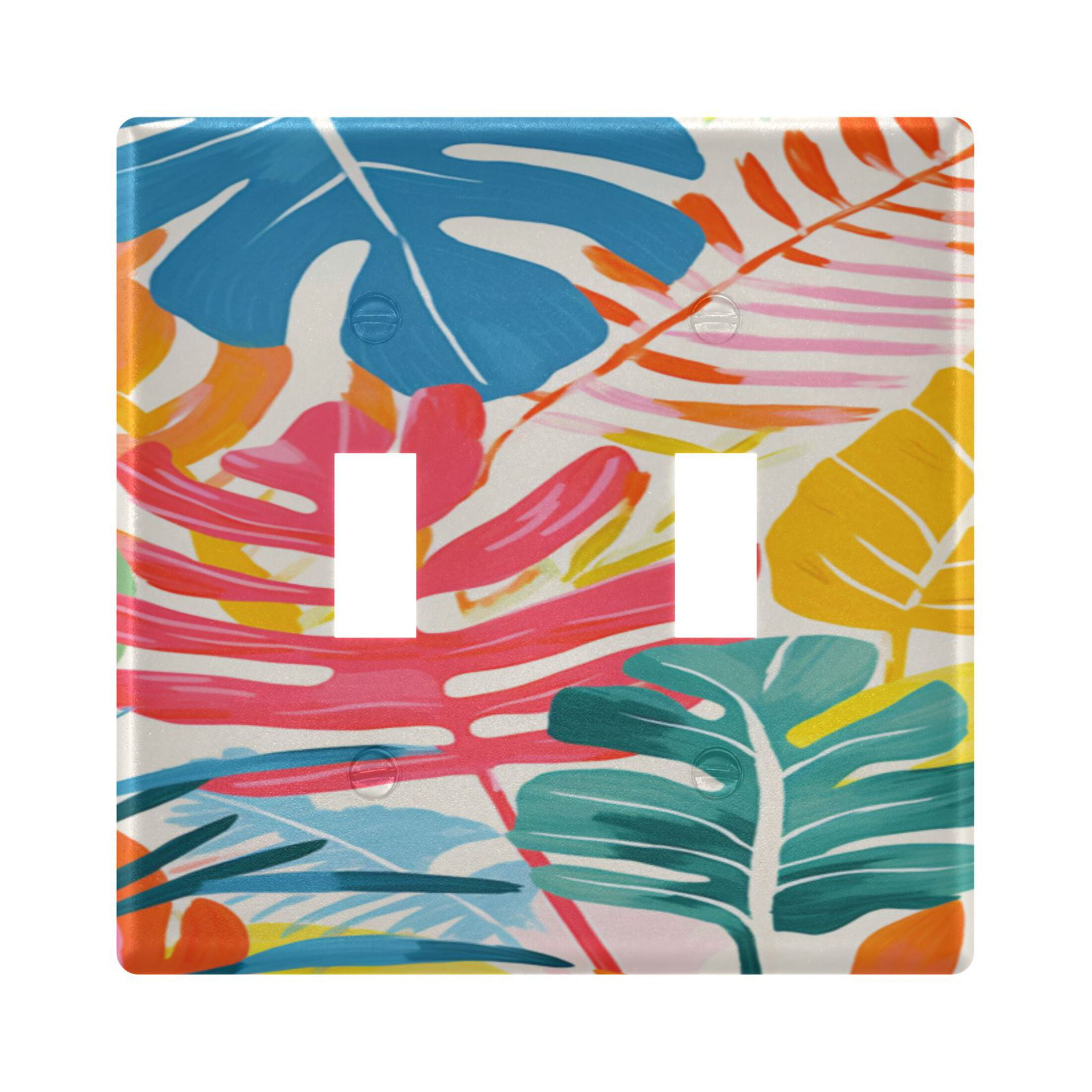 2 Gangs Switch Plate 4.56" × 4.48" Light Switch Cover Plate Wall Plate ...