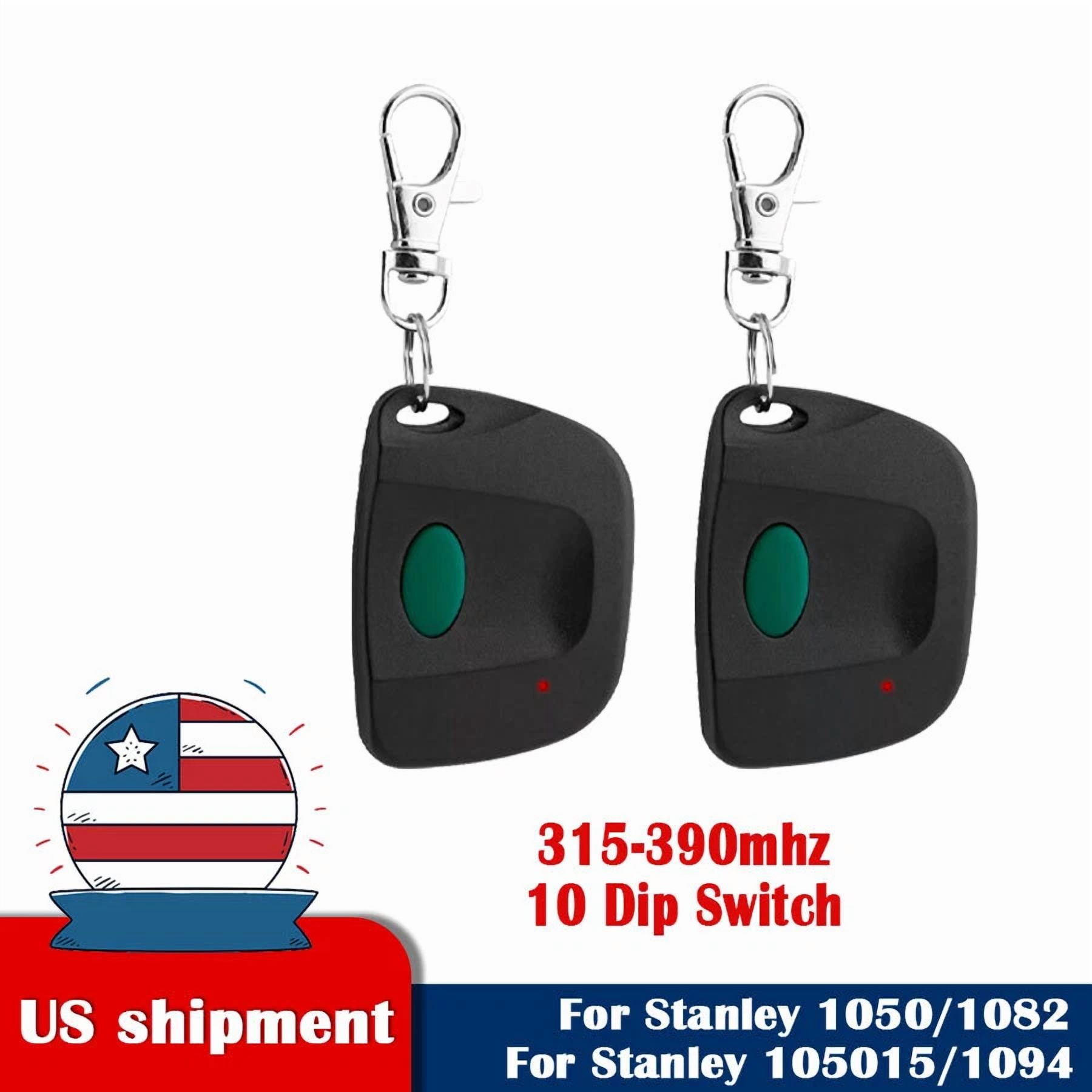 2 Garage Door Openers Keychain Dip Switch Remotes For Stanley 1050 1082 ...