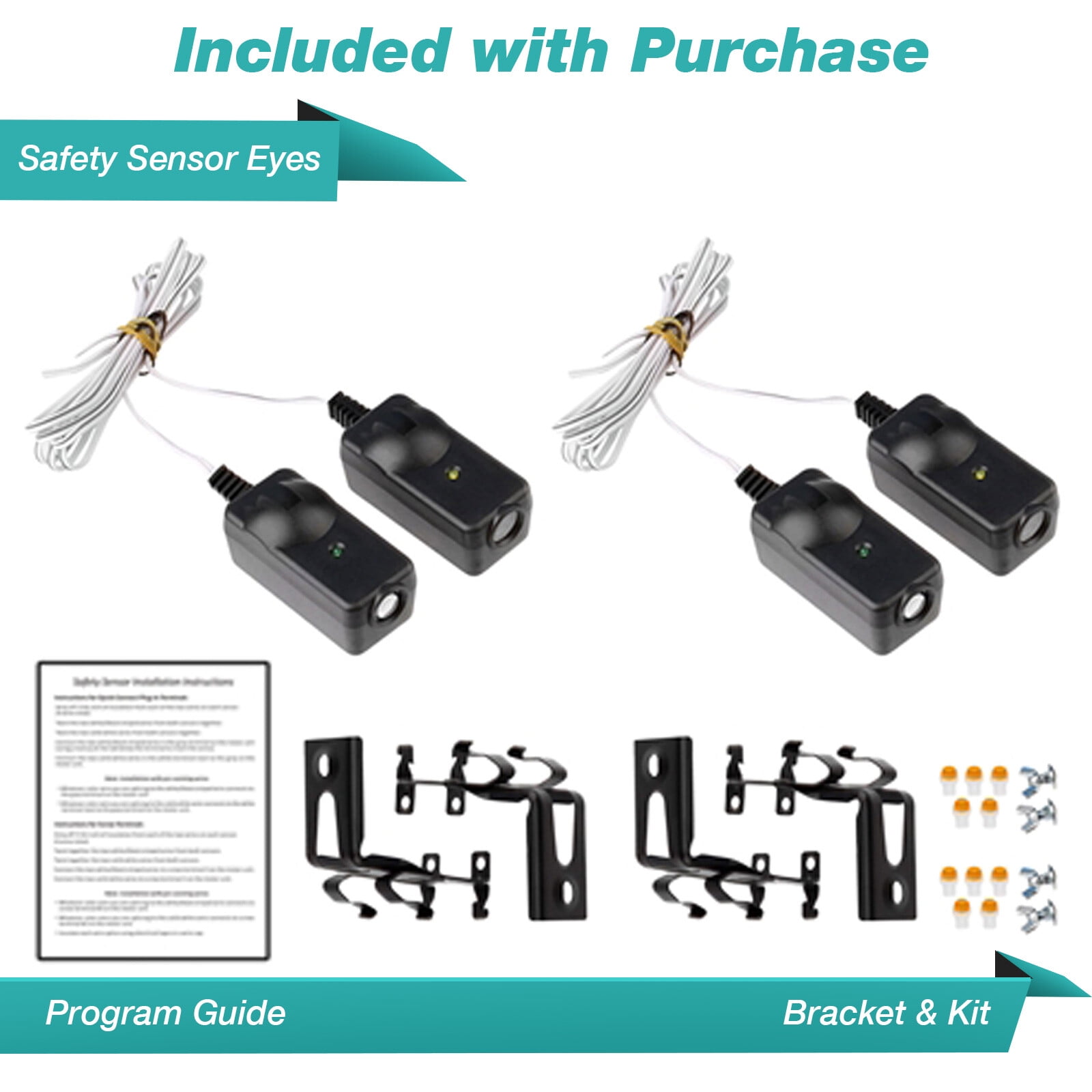2 Garage Door Safety Sensors Eyes Bracket Kit for LiftMaster ...