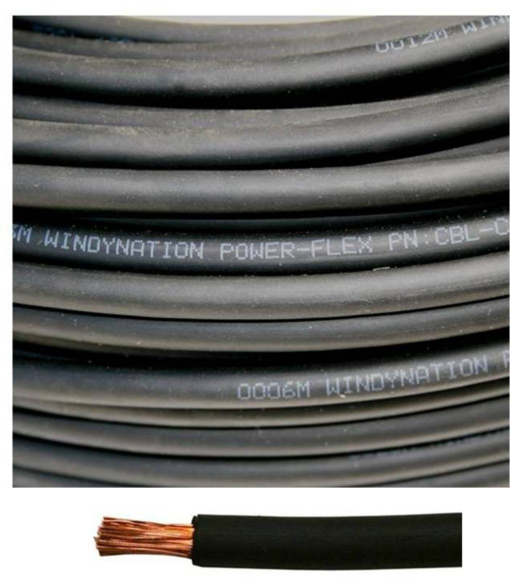 2 Gauge 2 AWG 10 Feet Black Welding Battery Pure Copper Flexible Cable ...