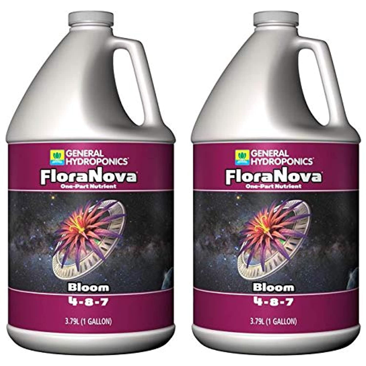 (2) General Hydroponics FloraNova Bloom 1 Gallon 128oz Liquid Nutrient ...