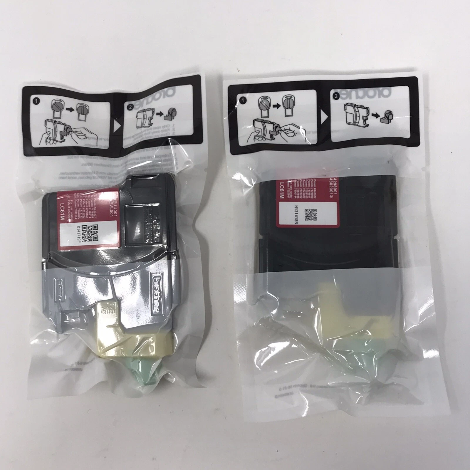 2 Genuine Oem Brother Lc61M Magenta Ink Printer Cartridges - Walmart.com