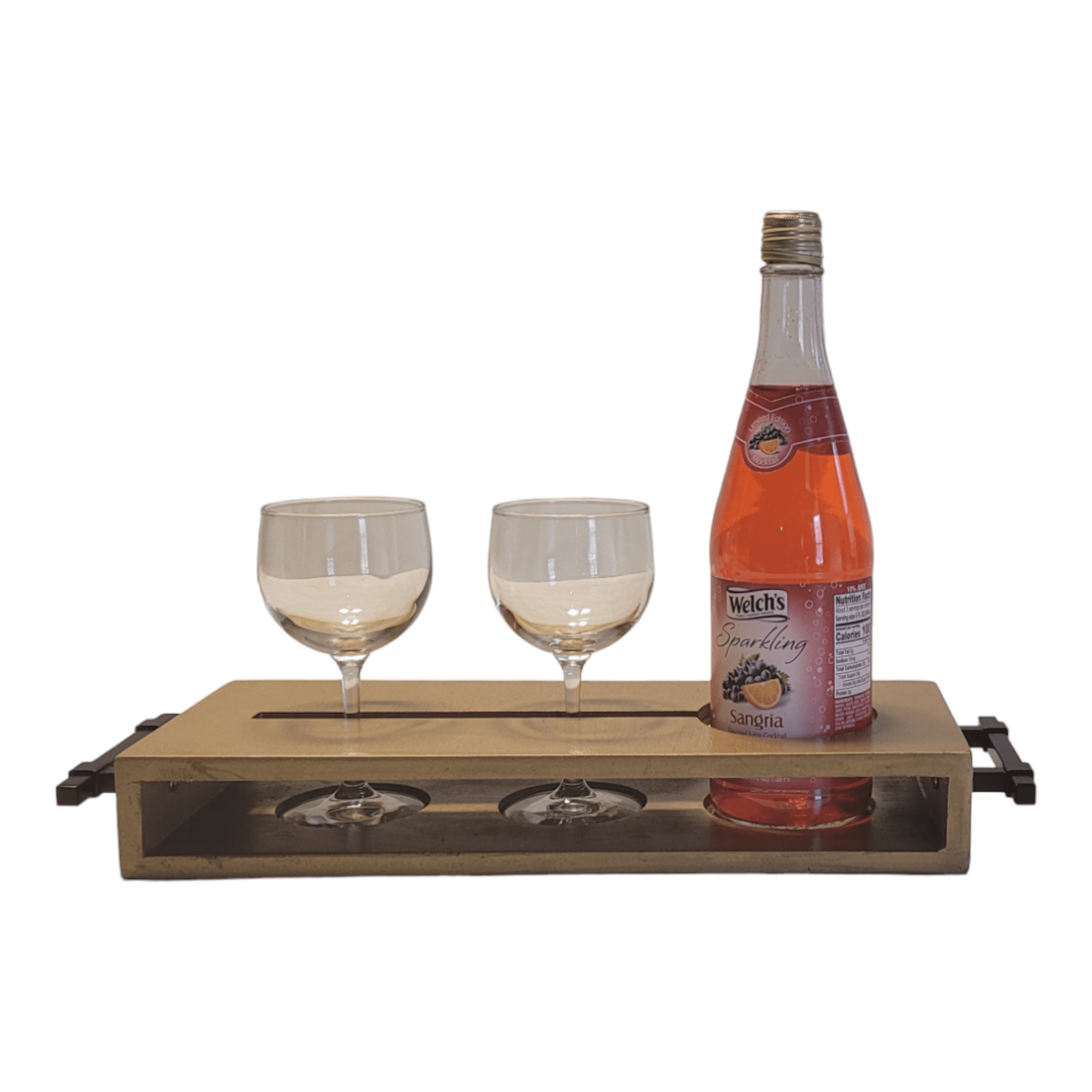 2 Glass Custom Wood wine serving tray - Walmart.com