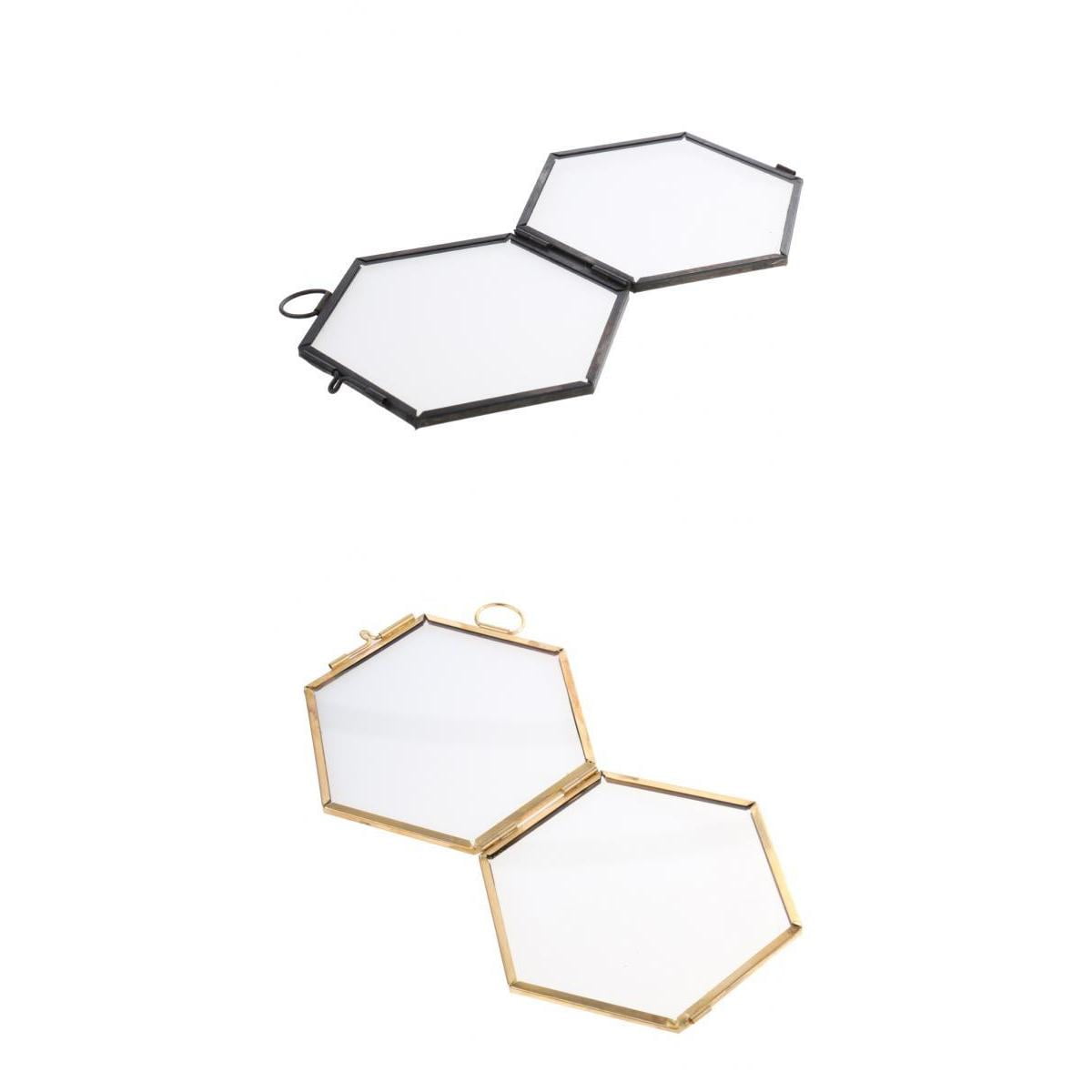 2 Glass Double Sided Frames Borders for Photo Display, Wedding Table ...