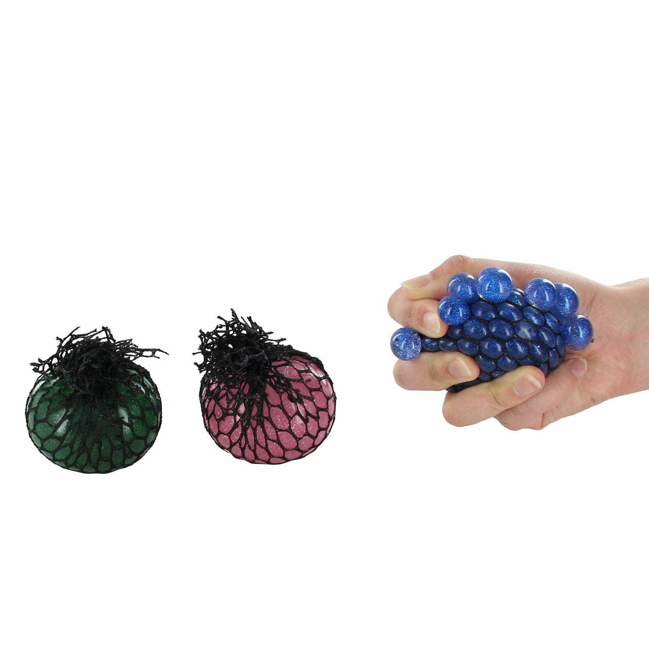 2" Glitter mesh sensory stress ball toy autism squeeze anxiety squishy ...