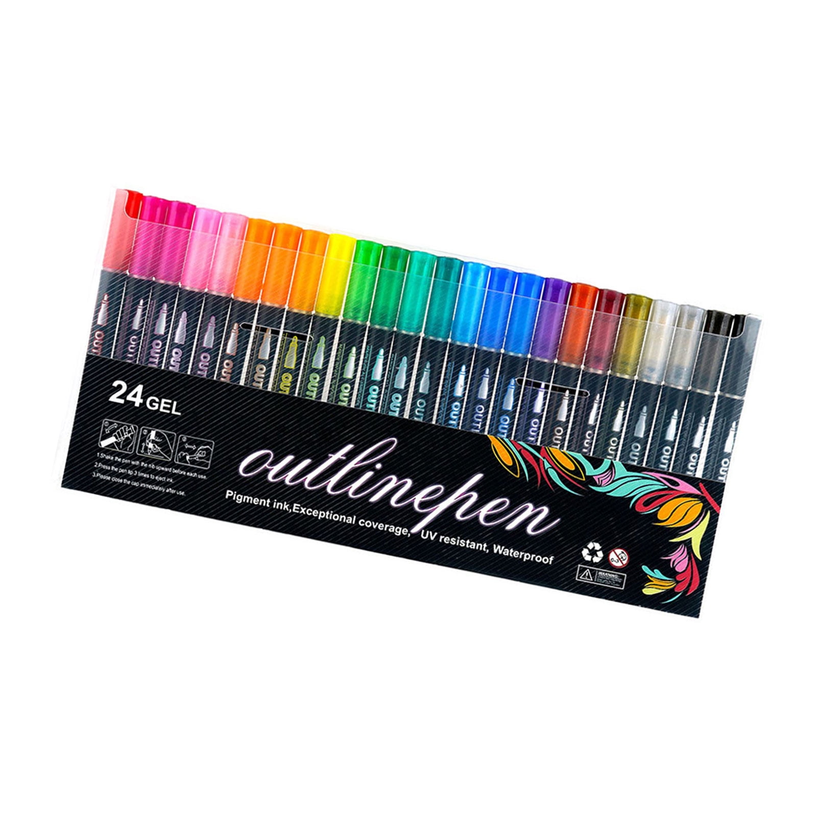 2. Glittering Gel Markers with Bold Metallic Lines Smooth for Drawing ...